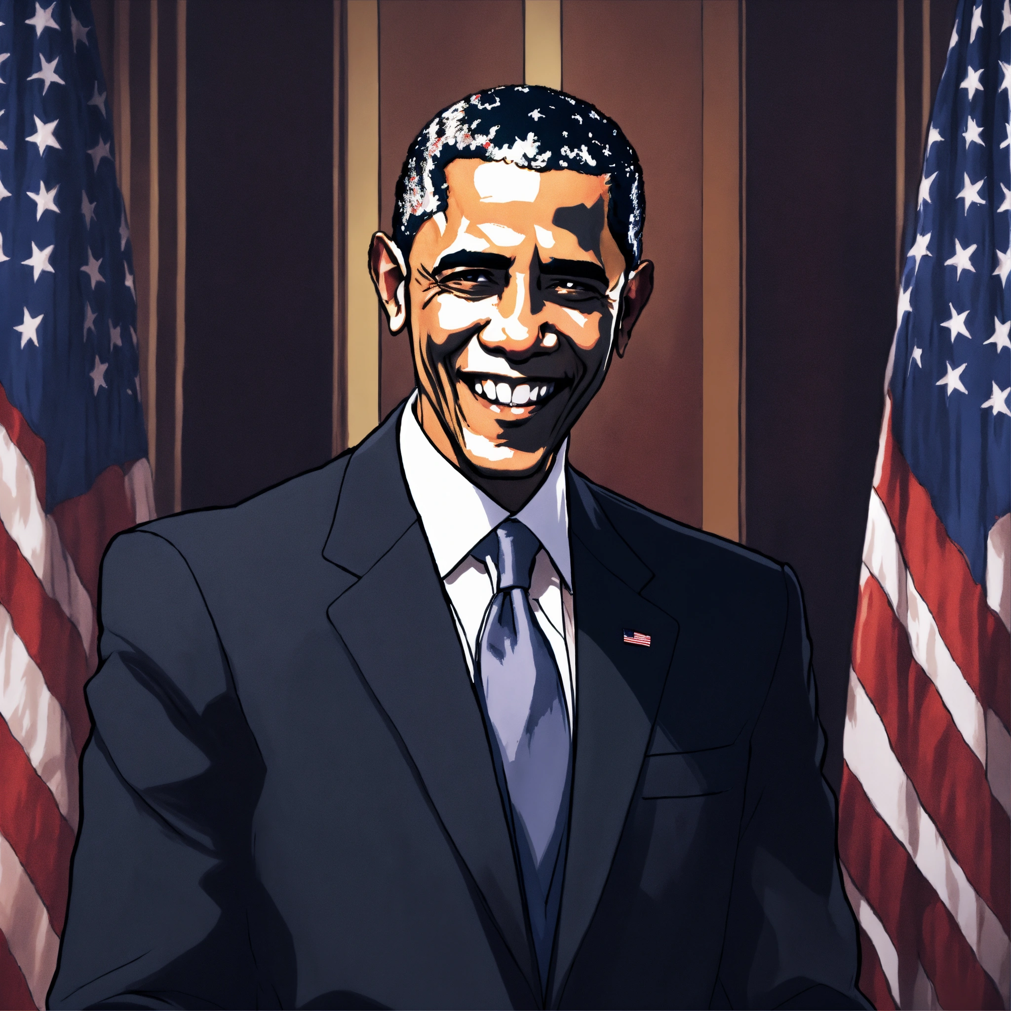 Lexica - Barack obama in evil anime style