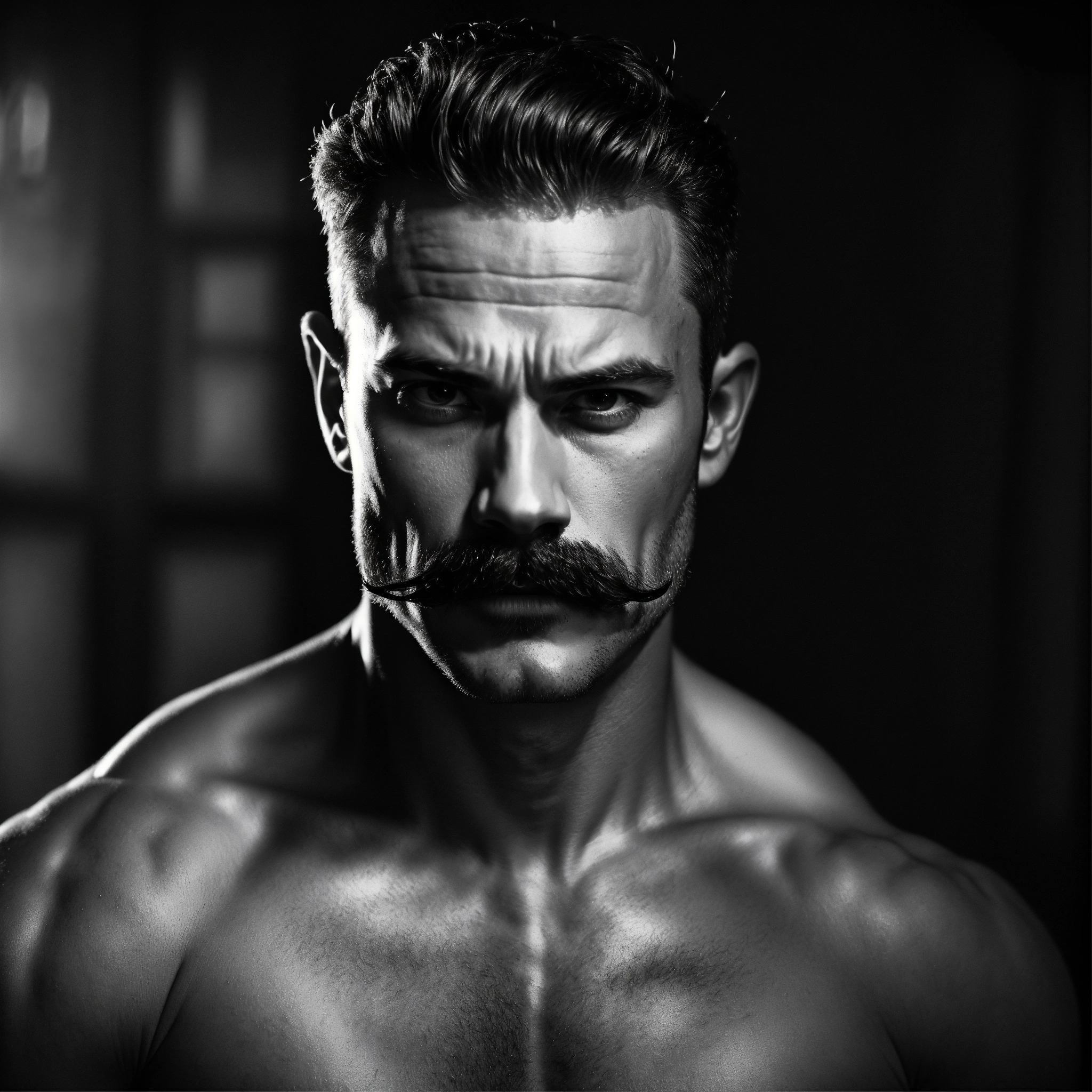 Lexica - Detailed and powerful portrait of a muscular man with a ...