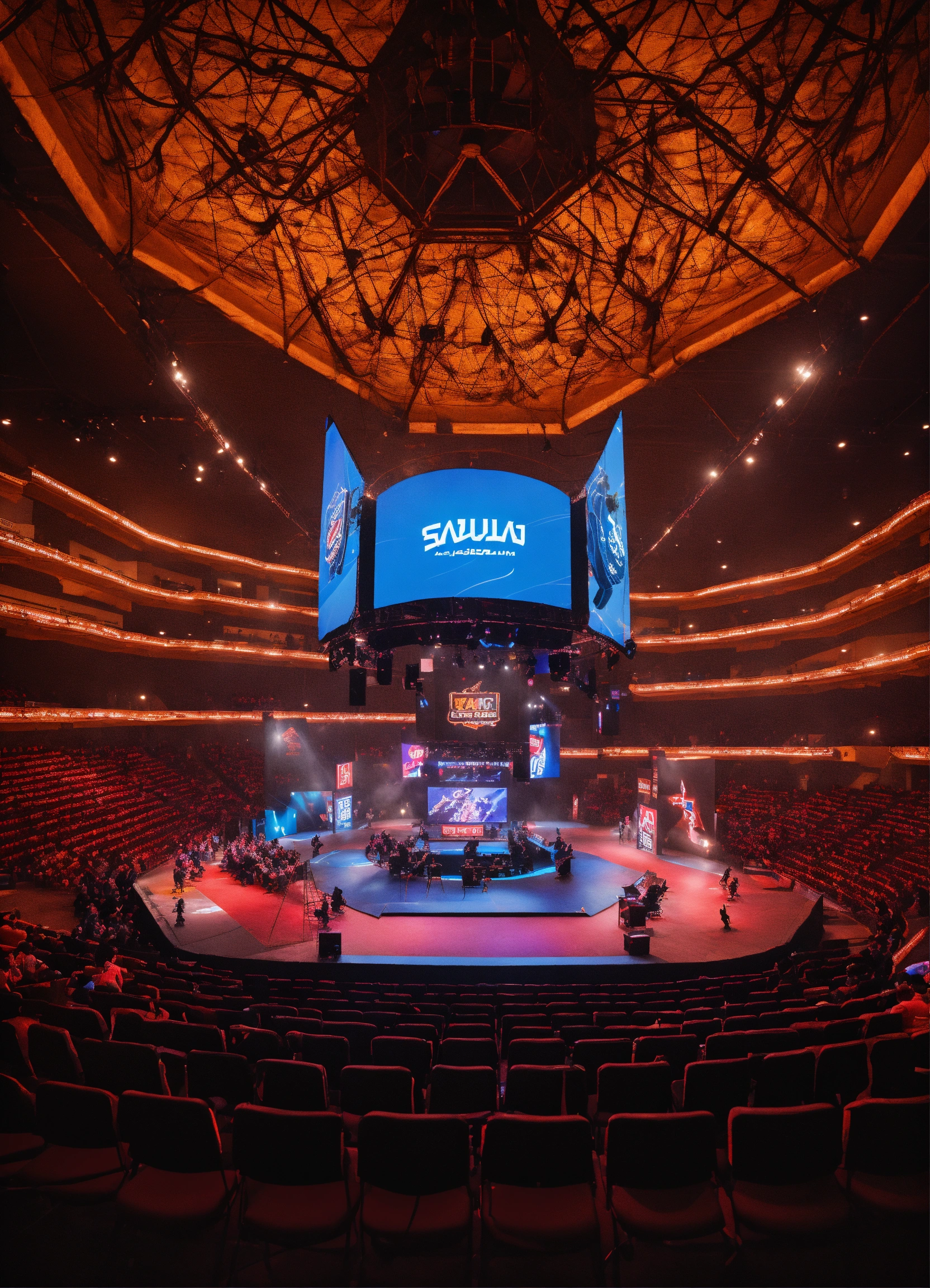 Lexica - Generate an image of a small esports venue's indoor stage ...