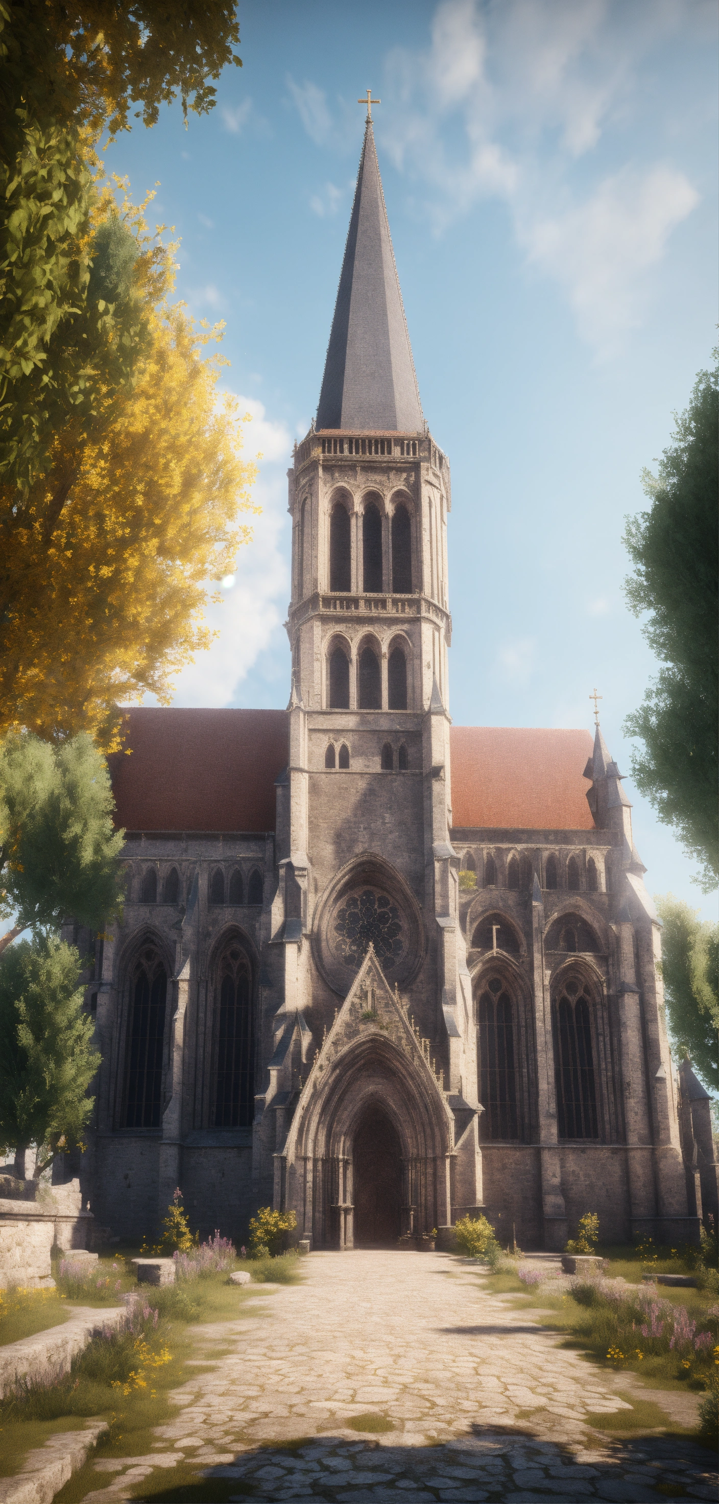 Lexica - A french gothic church of the 13th century, with a rosace on ...
