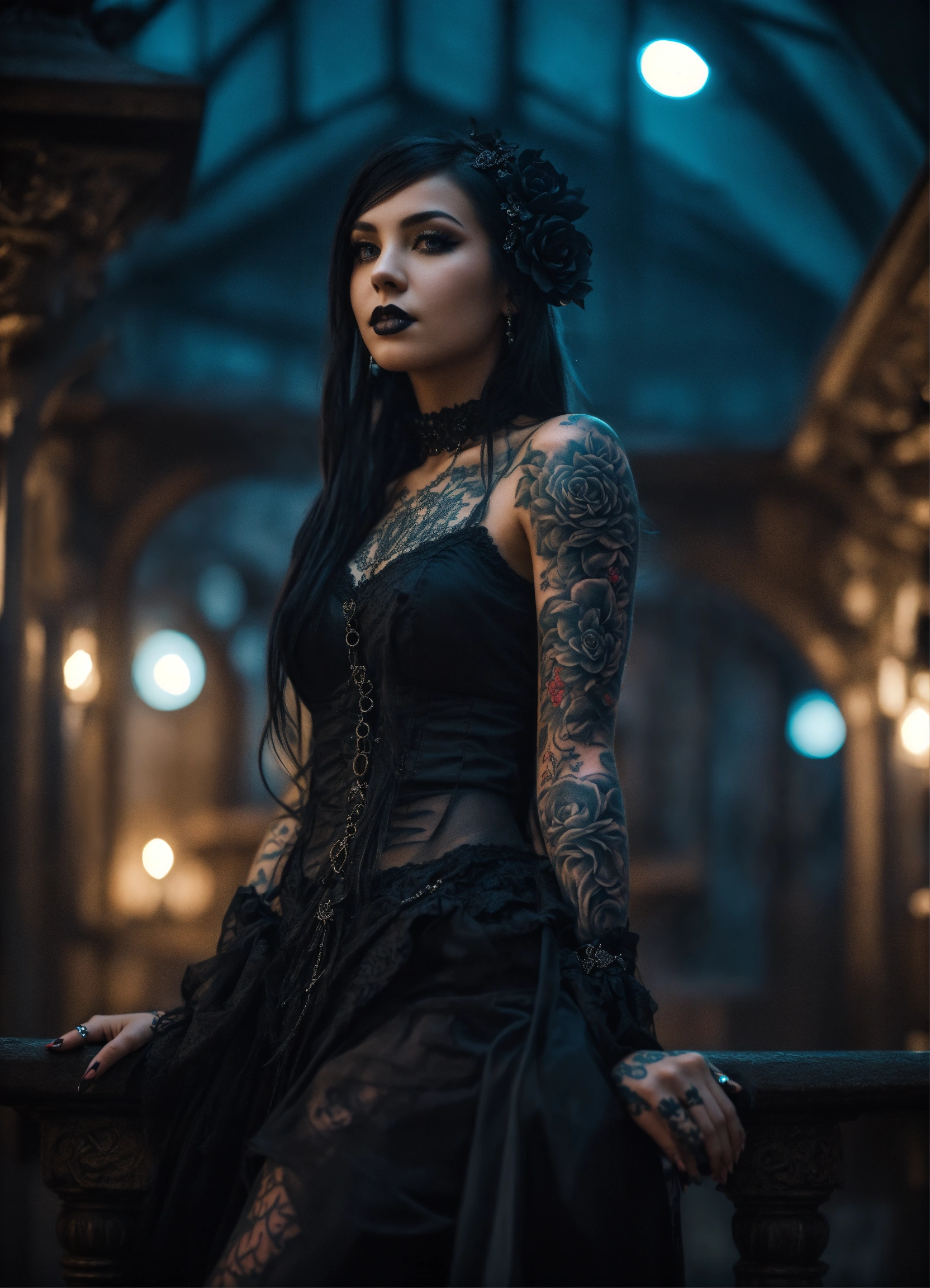Lexica - Full body very beautyfull gothic girl in fantasy world, with ...