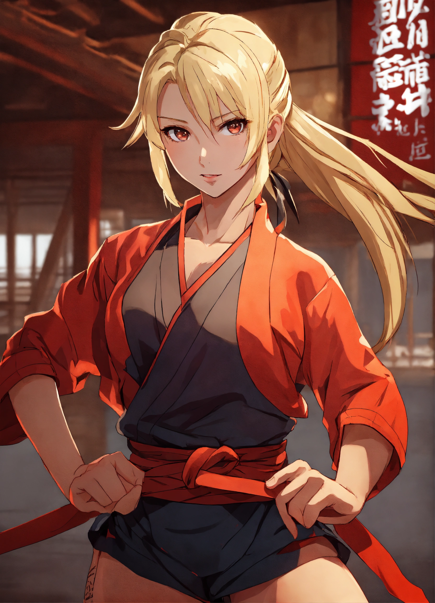 Lexica - Anime beautiful BLOND jiu jistsu girl muscles fighter full ...