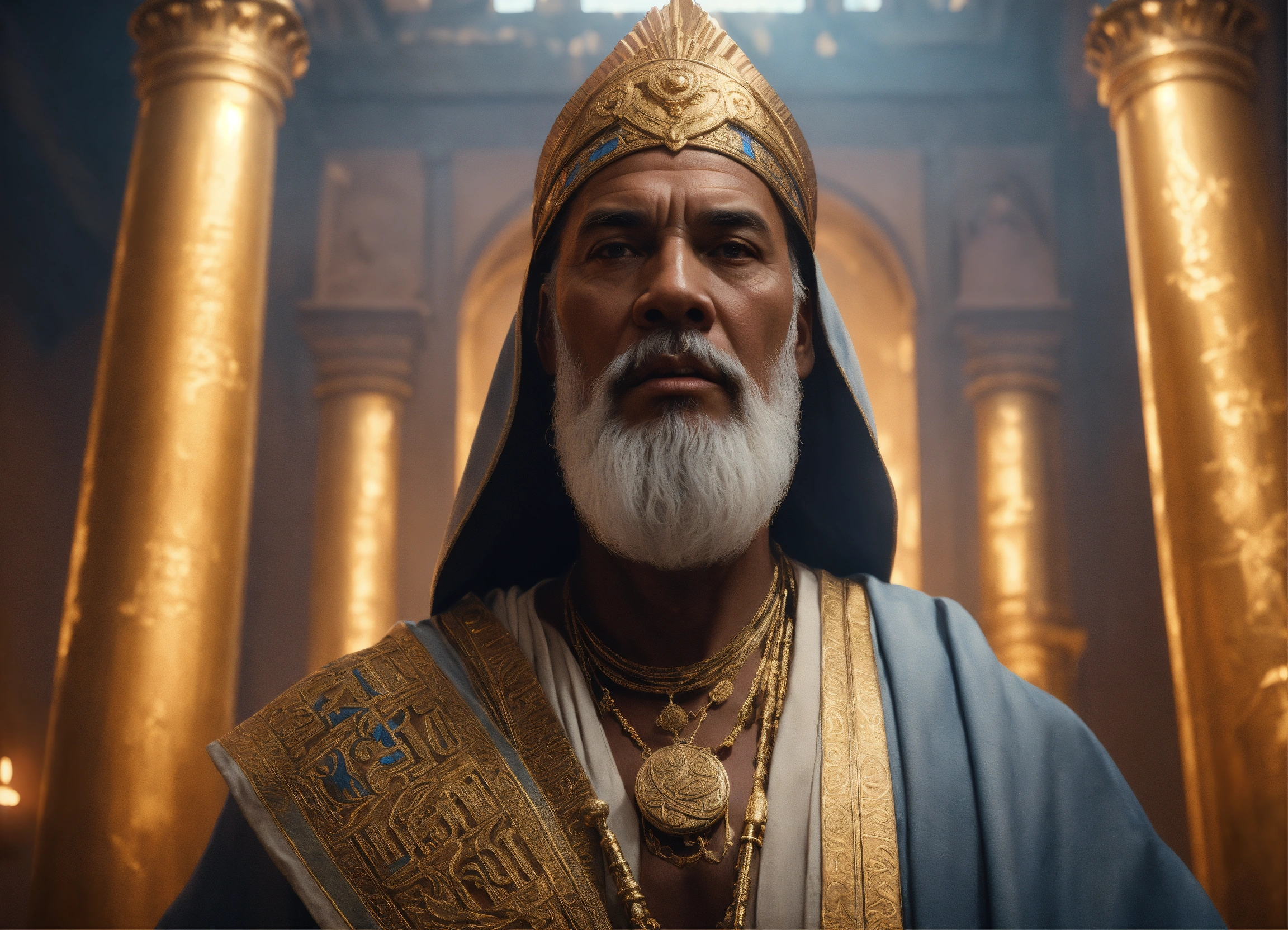 Lexica - Old Moses with his wooden staff, Hebrew robes, speaking in ...