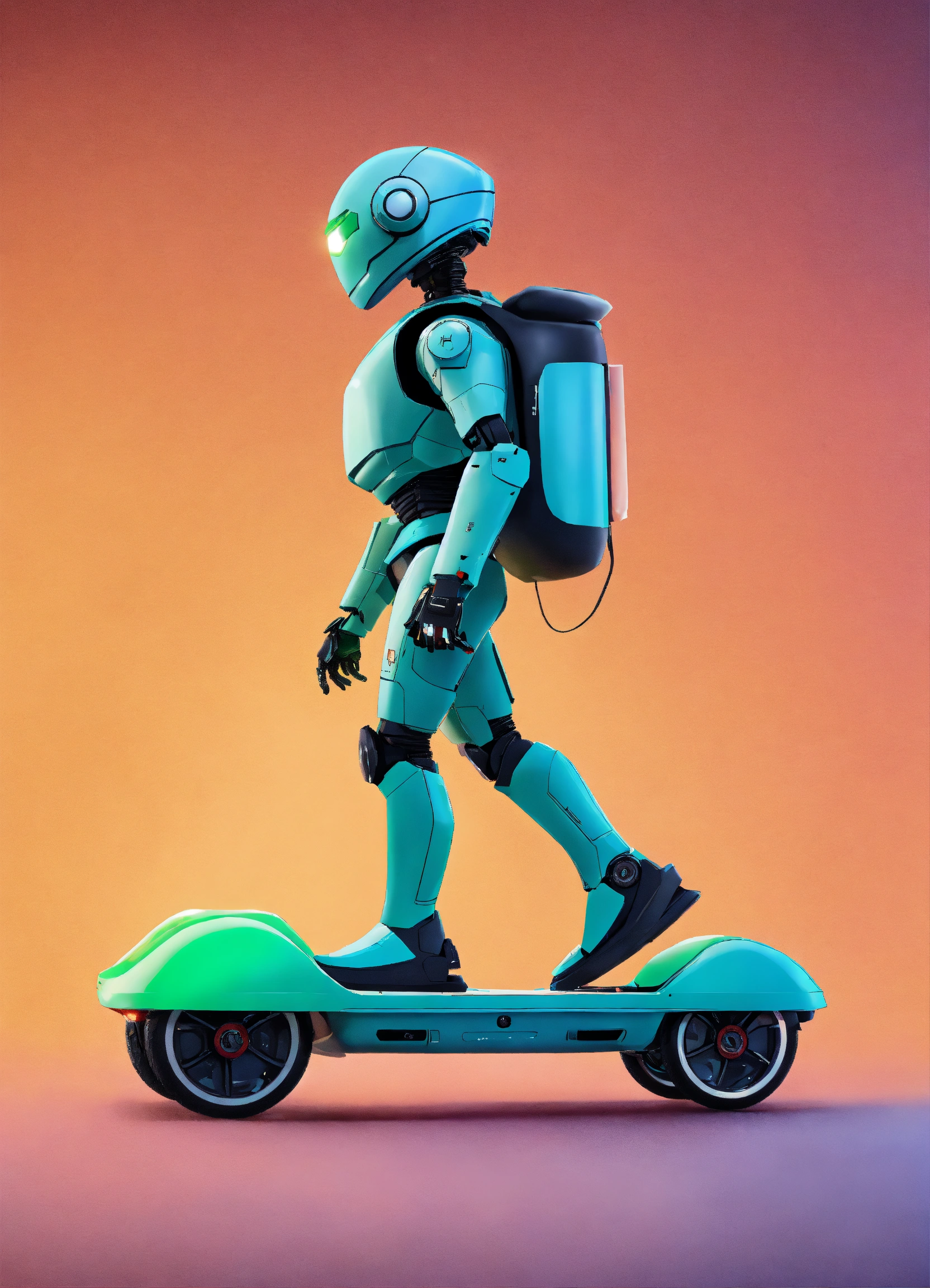 Lexica - A passionate male robot on hoverboard, "Realistic Man Face ...