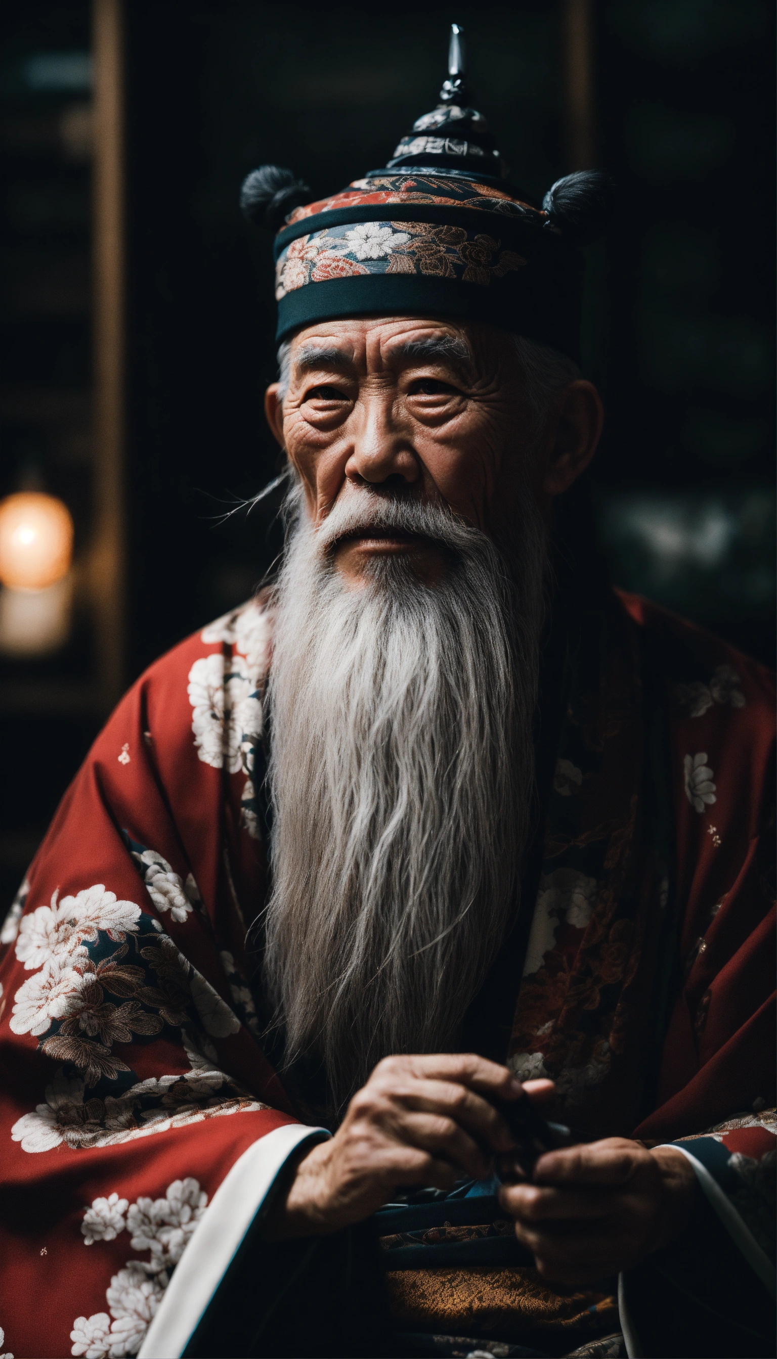 Lexica - Wise old japanese man from tokyo with a long white beard ...