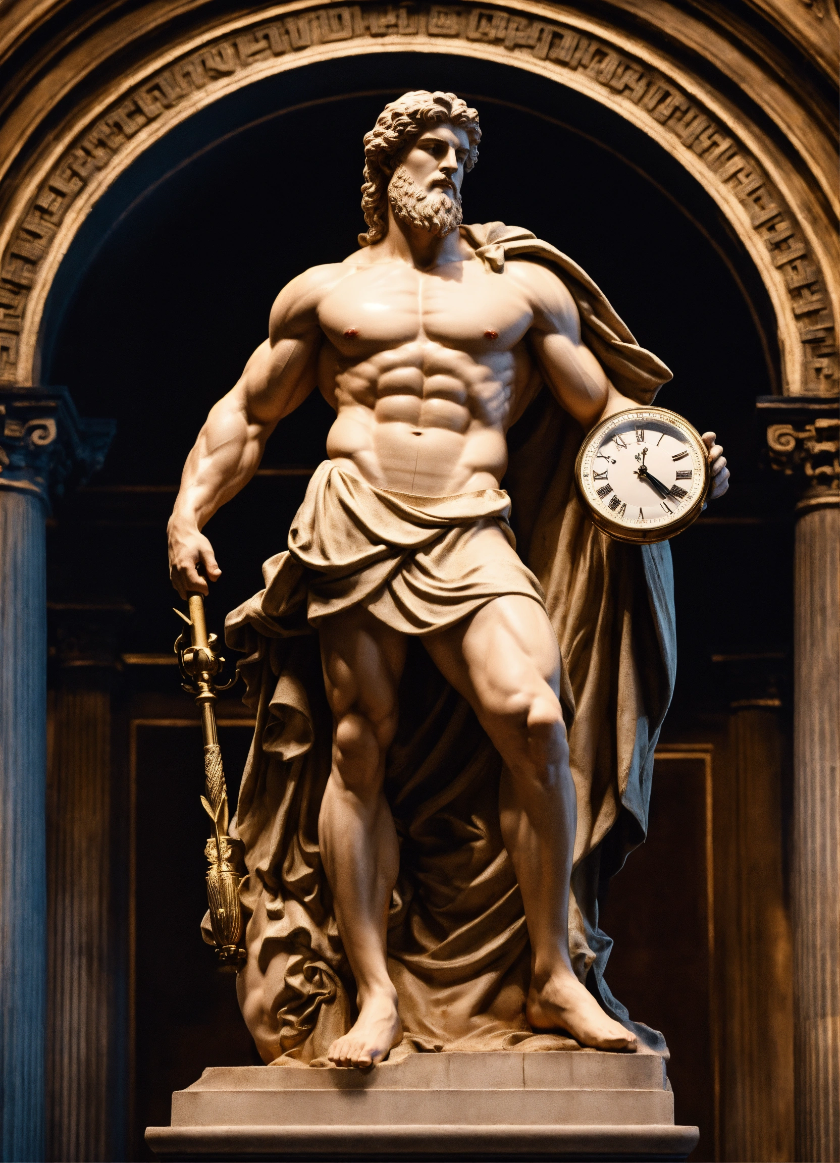 Lexica - Simple muscular greek god statue with middelparting hair with ...