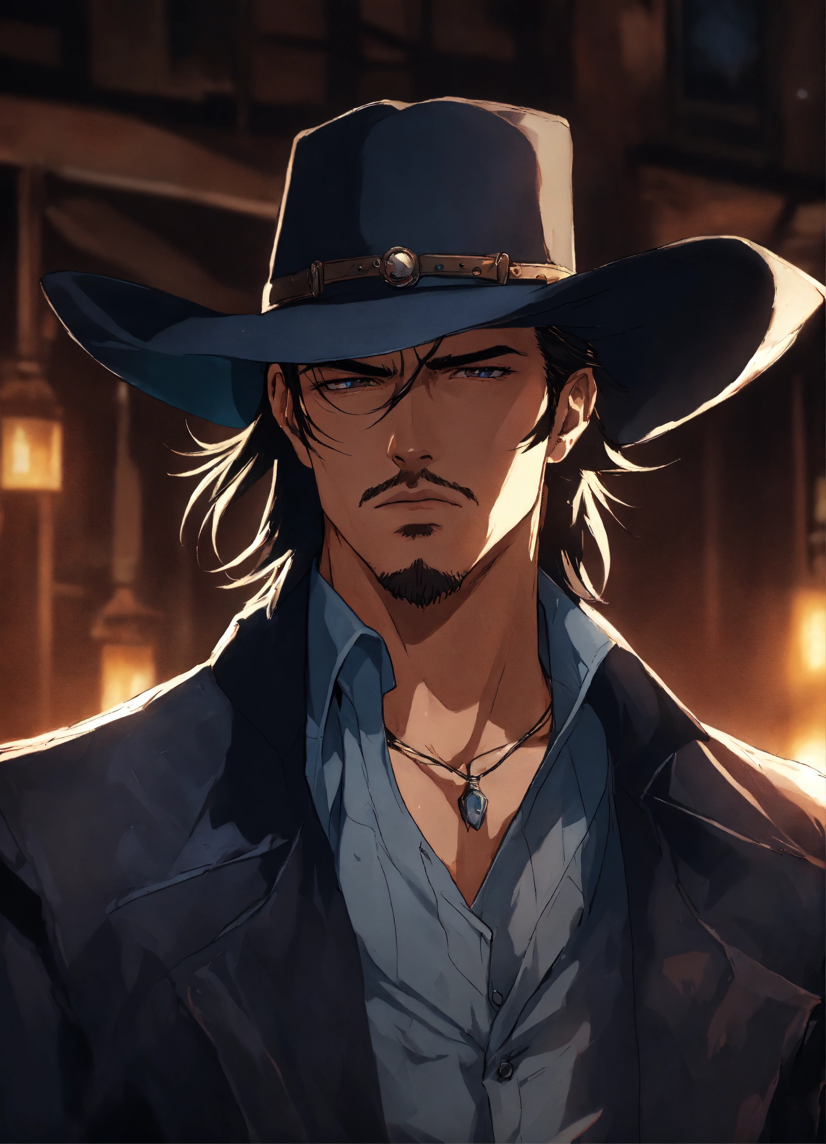Lexica - Handsome male, wild west, portrait, wolfish features, dark ...