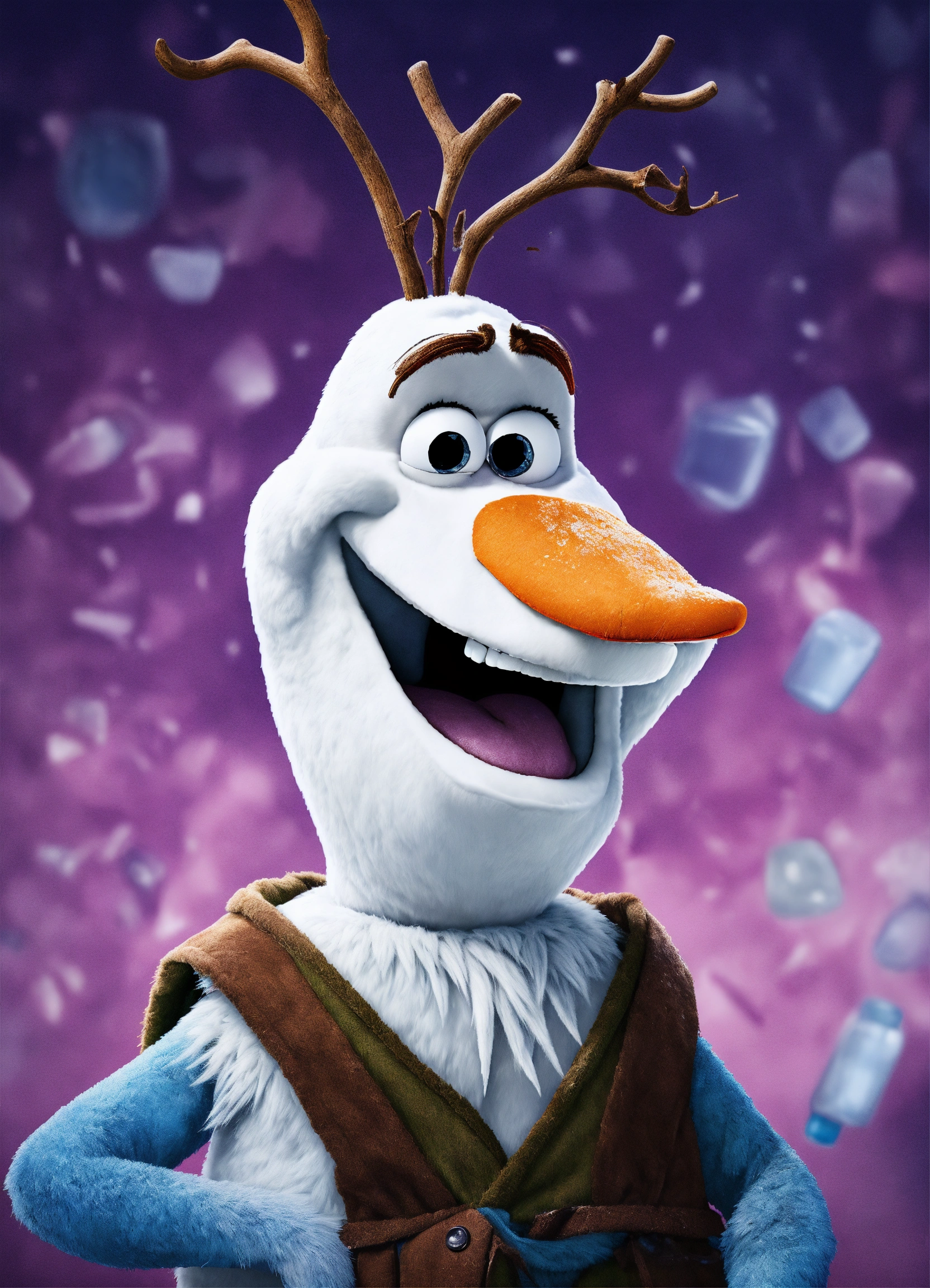 Lexica - Drug addict Olaf from Frozen portrait, front face ...