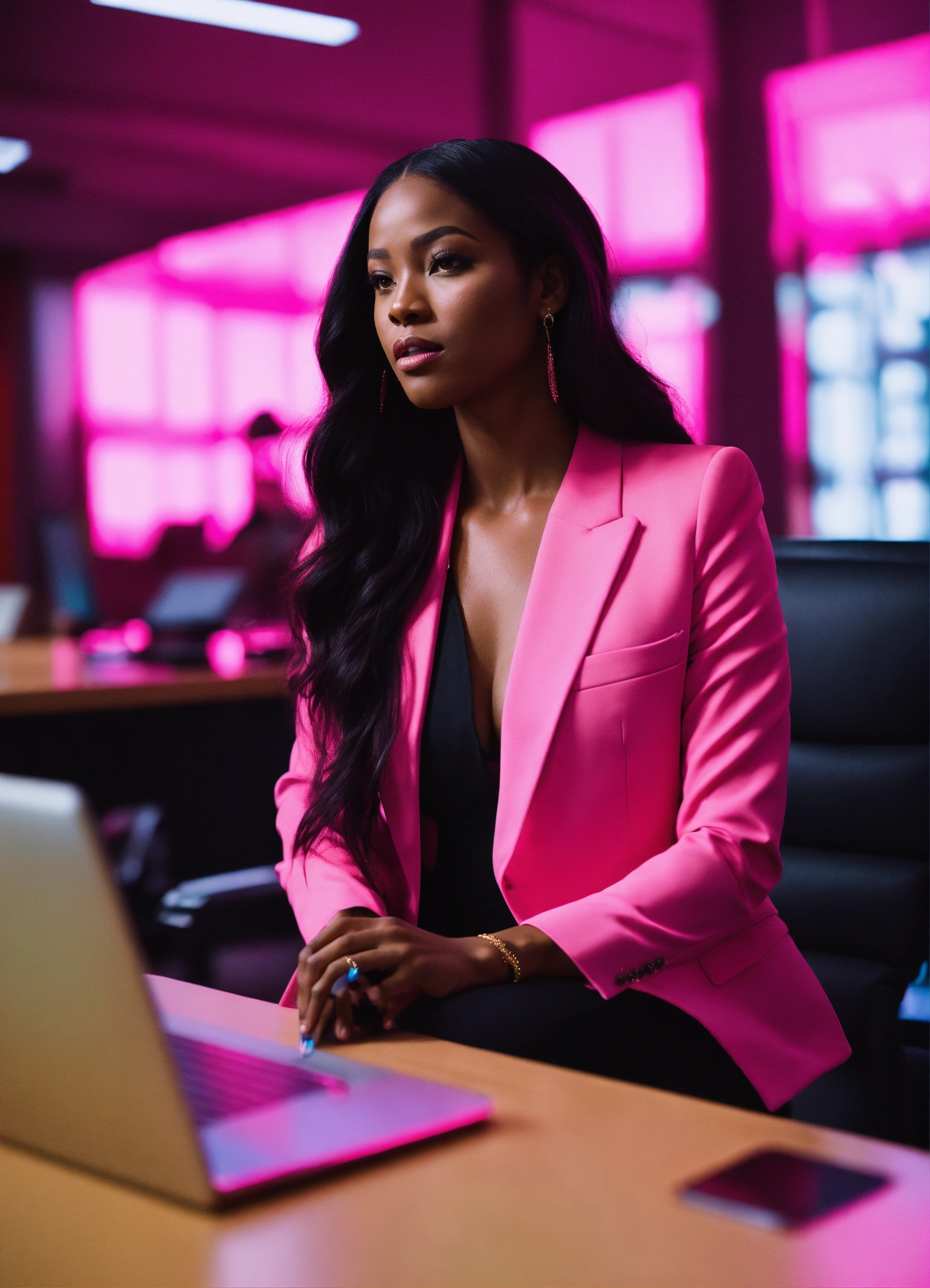 Lexica - Cinematic photography, modern, beautiful black female long ...