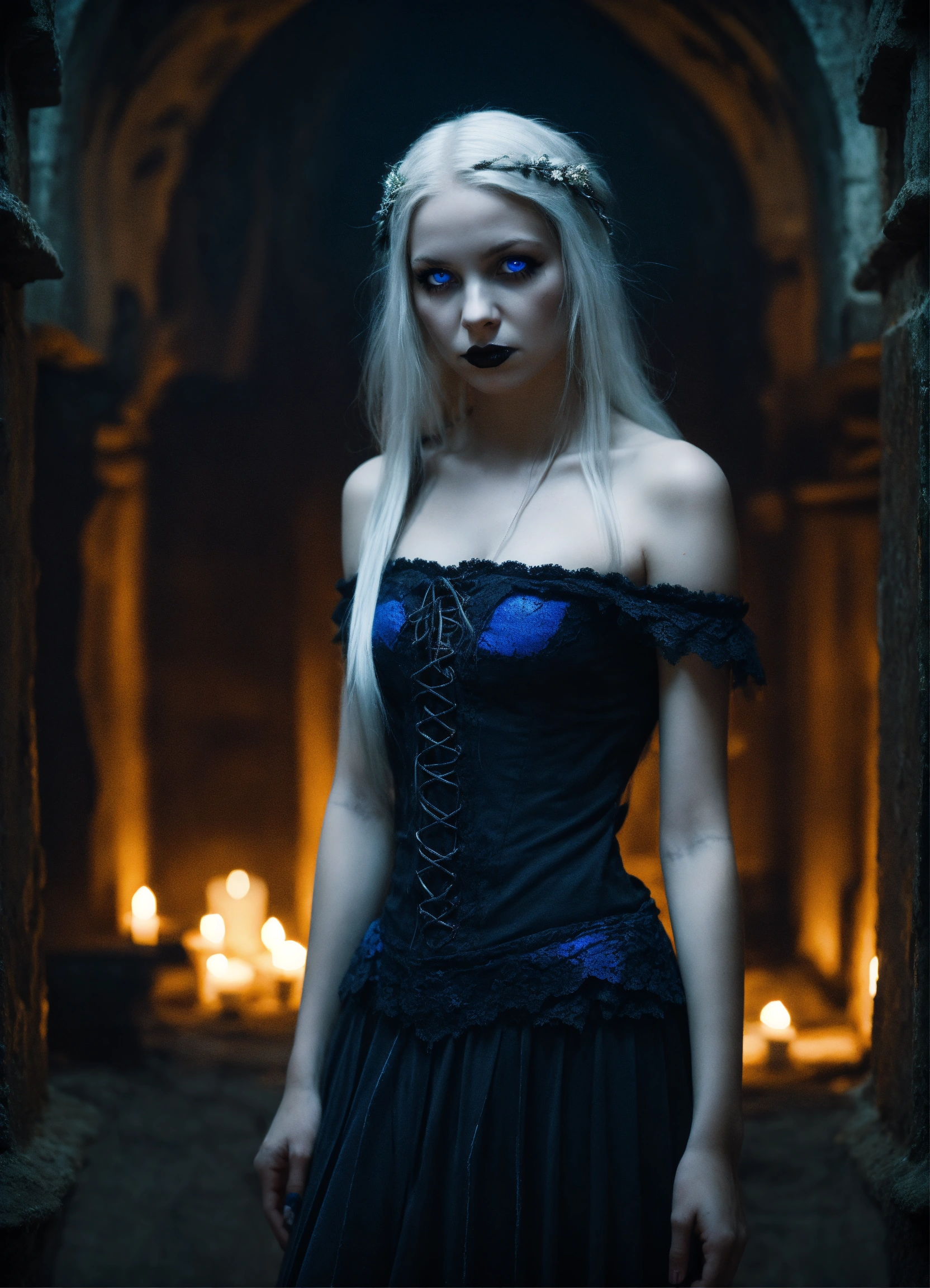 Lexica - Body portrait, twelve year old childish female goth ...