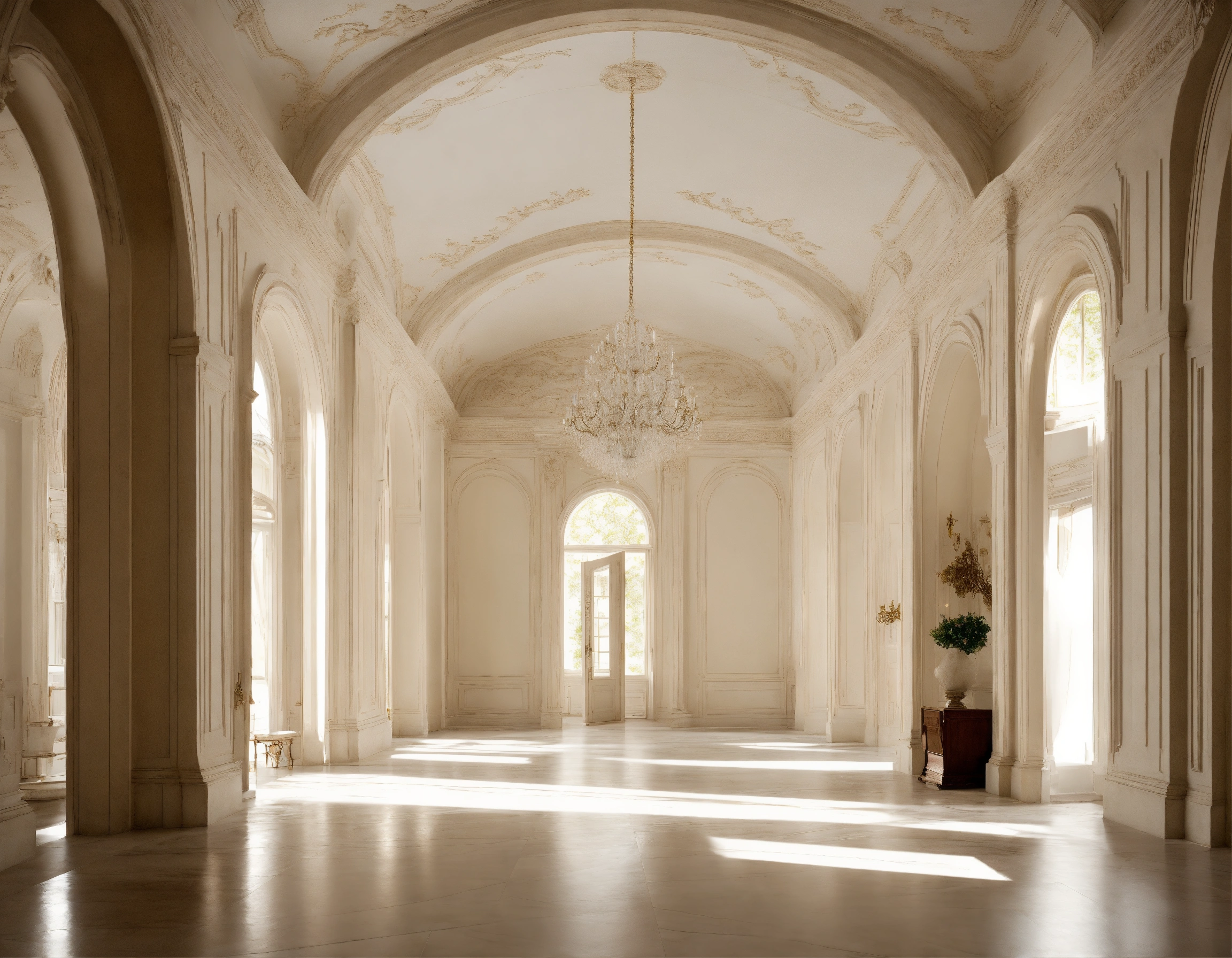 Lexica - Suite of arches white floor white ceiling on a white ...