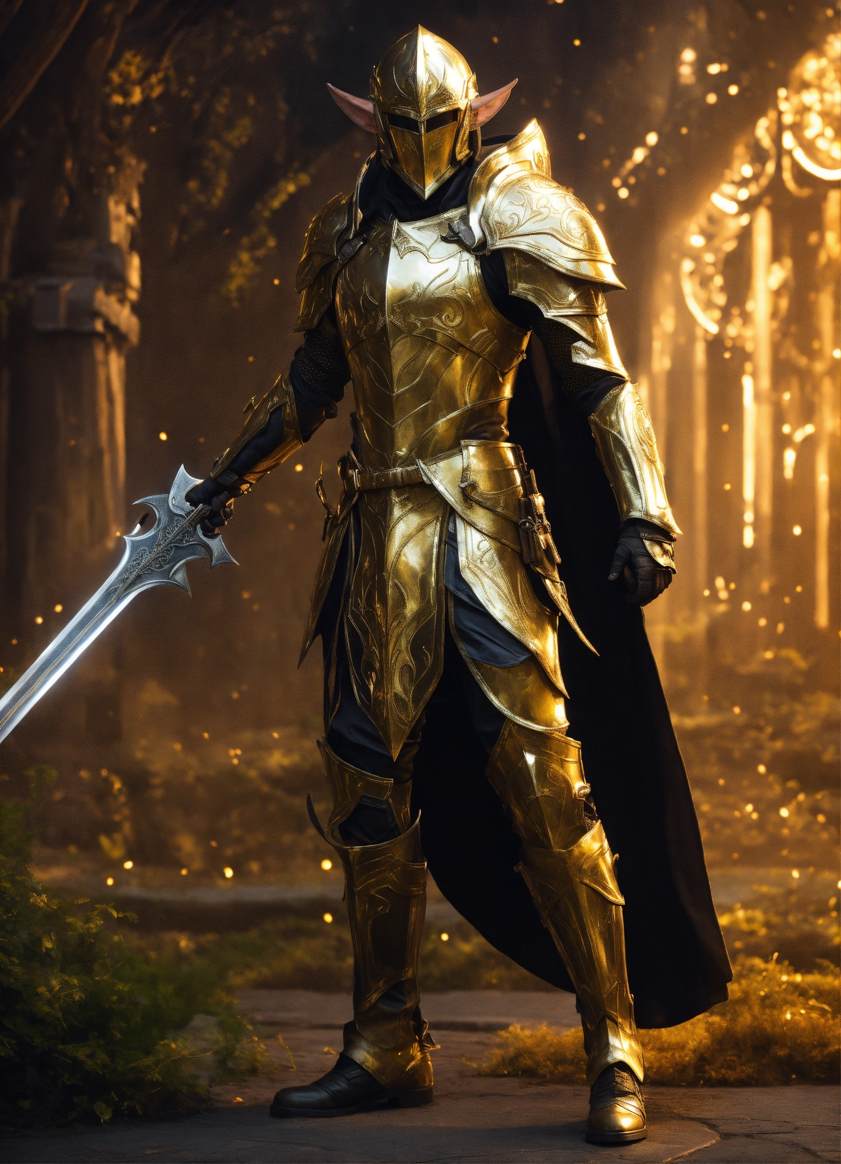 Lexica - Full body of a handsome male high elf, sci fi soldier wearing ...