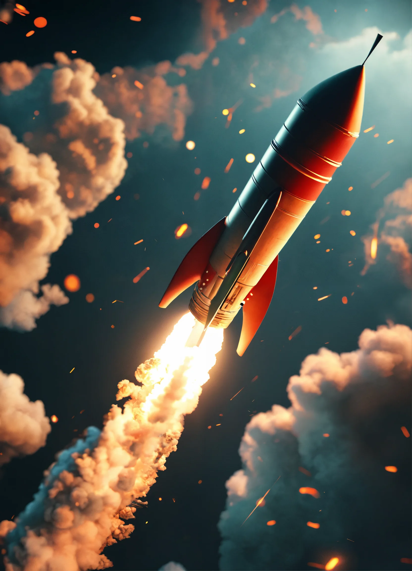 Lexica - Animated rocket launching showing supercharge