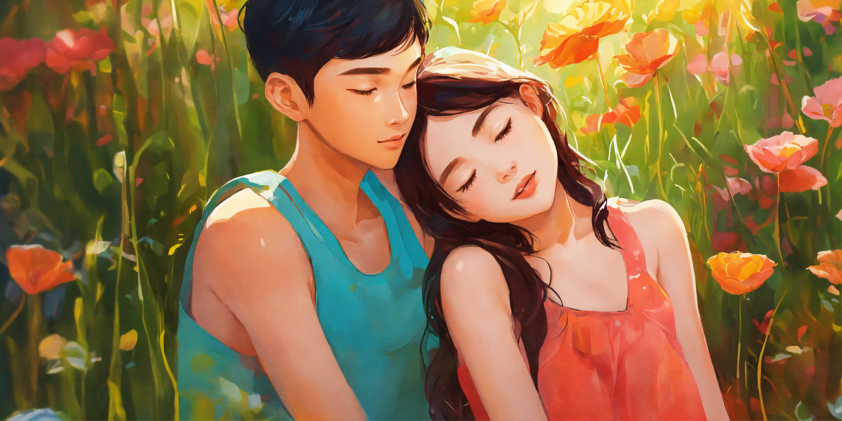 Lexica - Boy and girl friendship in the style of illustrator Thanh Le ...
