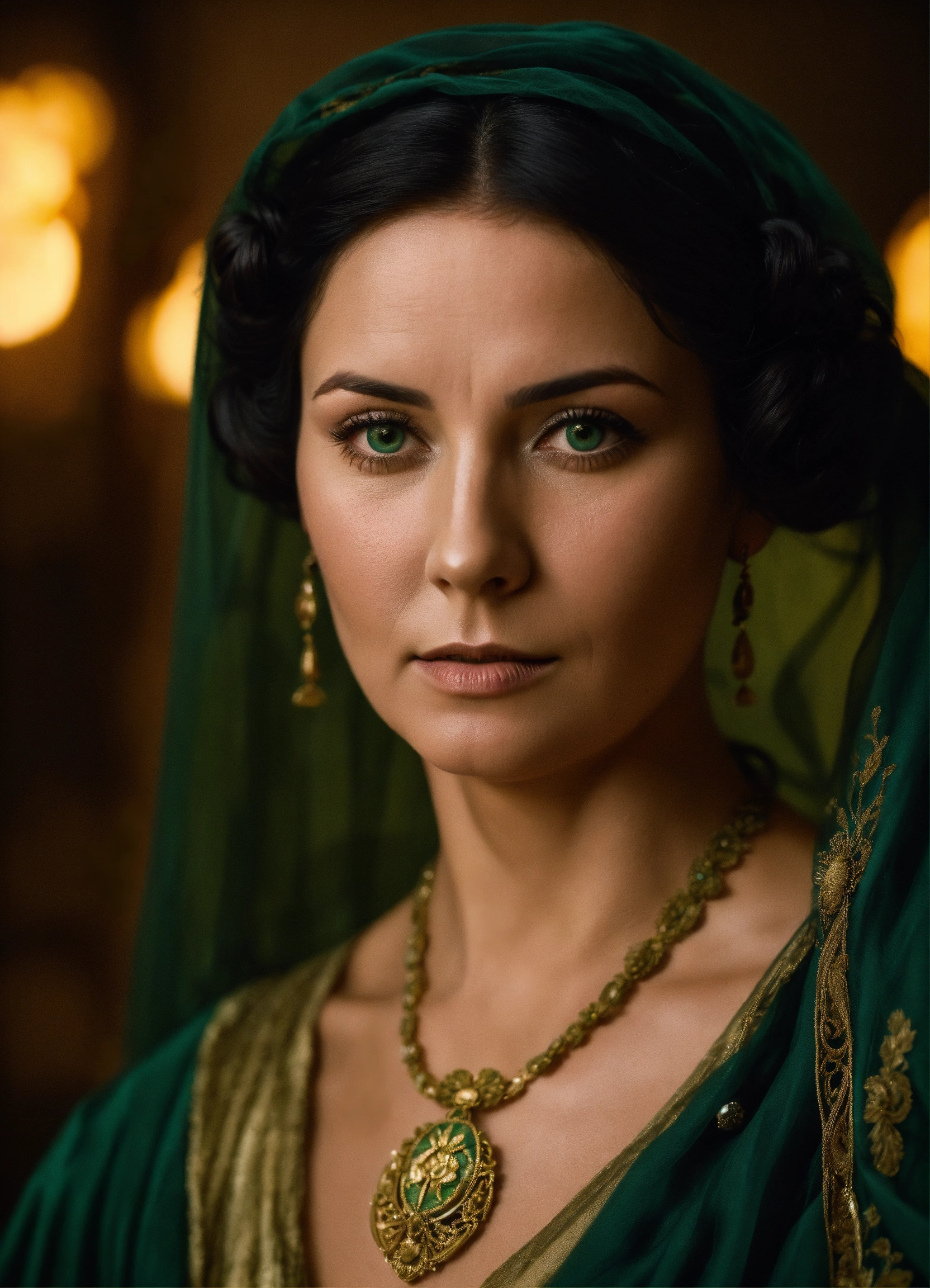 Lexica - A Roman woman with black hair and dark green eyes. The hair is ...