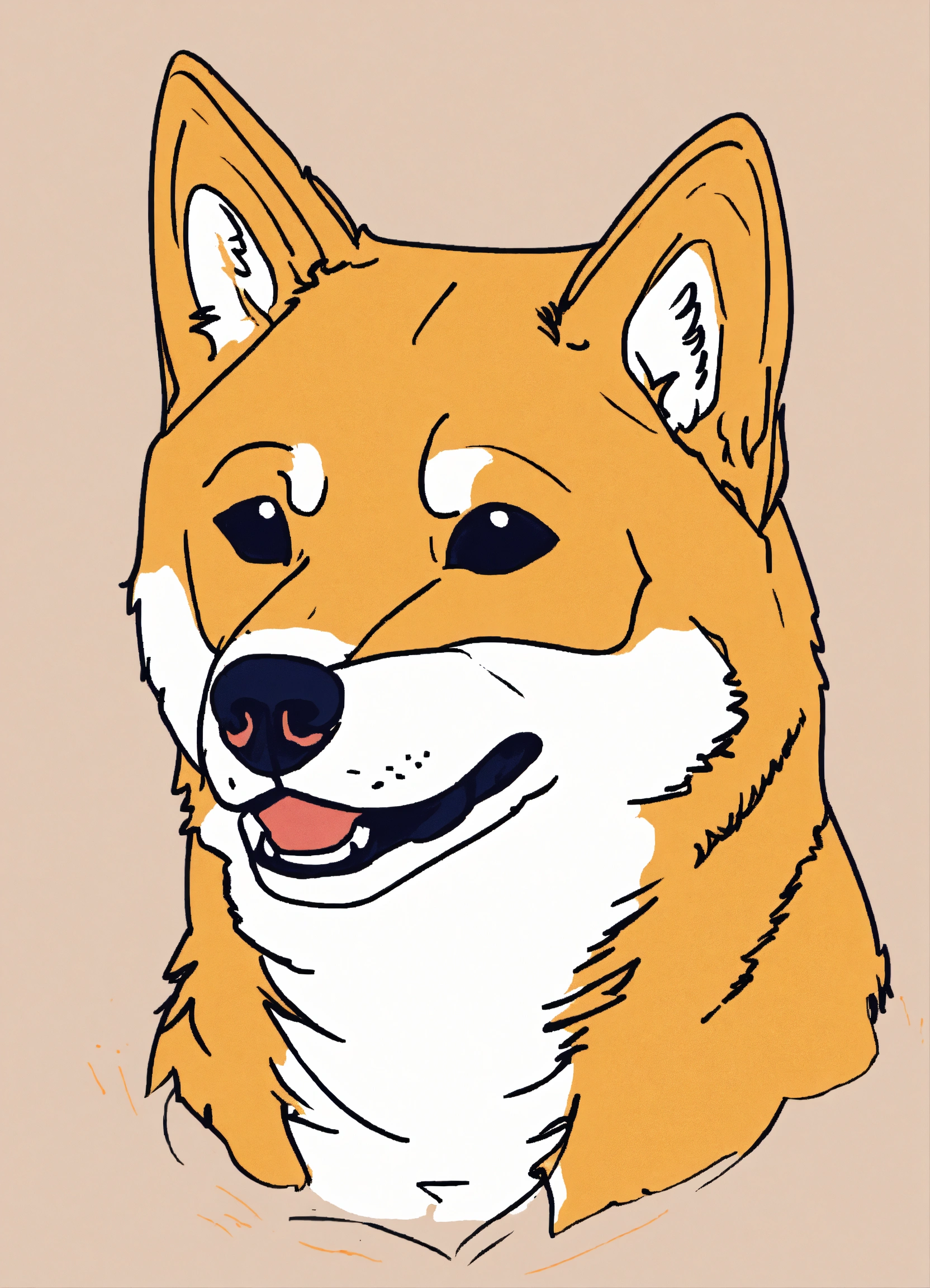 Lexica - Simple scribble line drawing Shiba Inu
