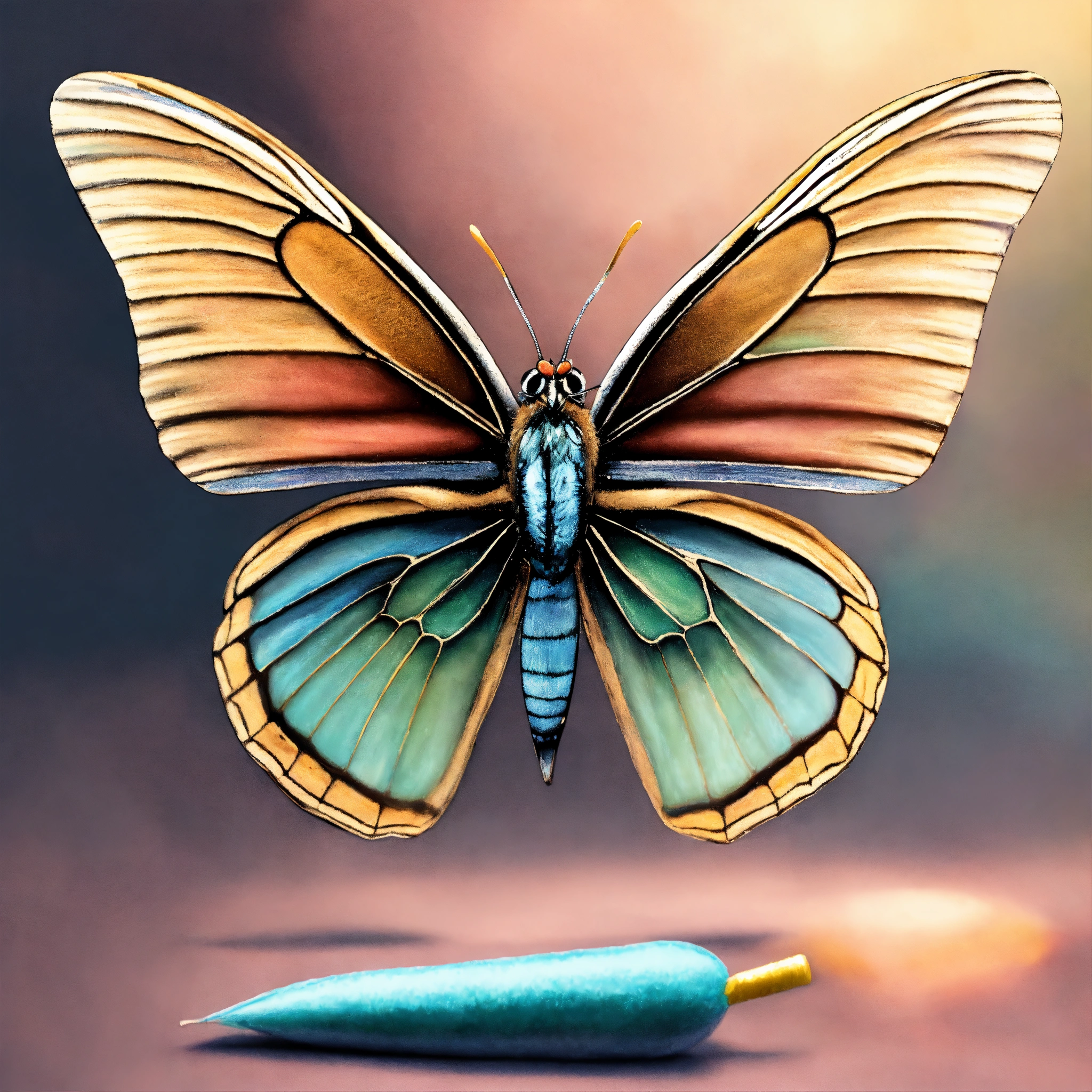 Lexica - A butterfly emerging from the cocoon in pastel drawing three ...