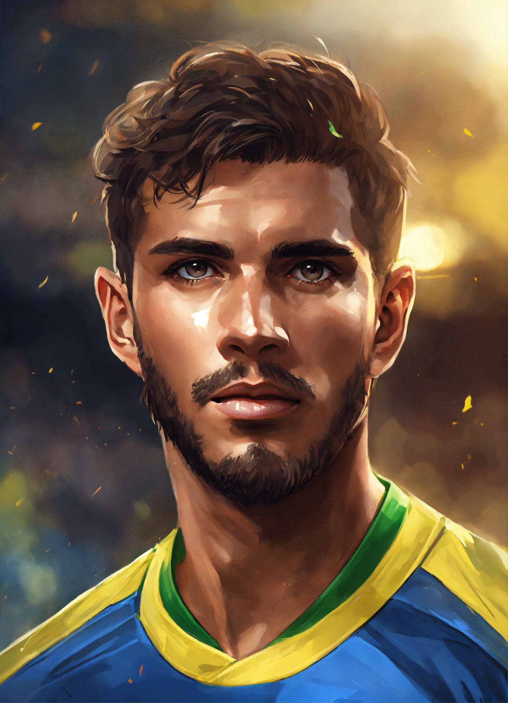 Lexica - Brasilian soccer player digital art, realistic painting, dnd ...