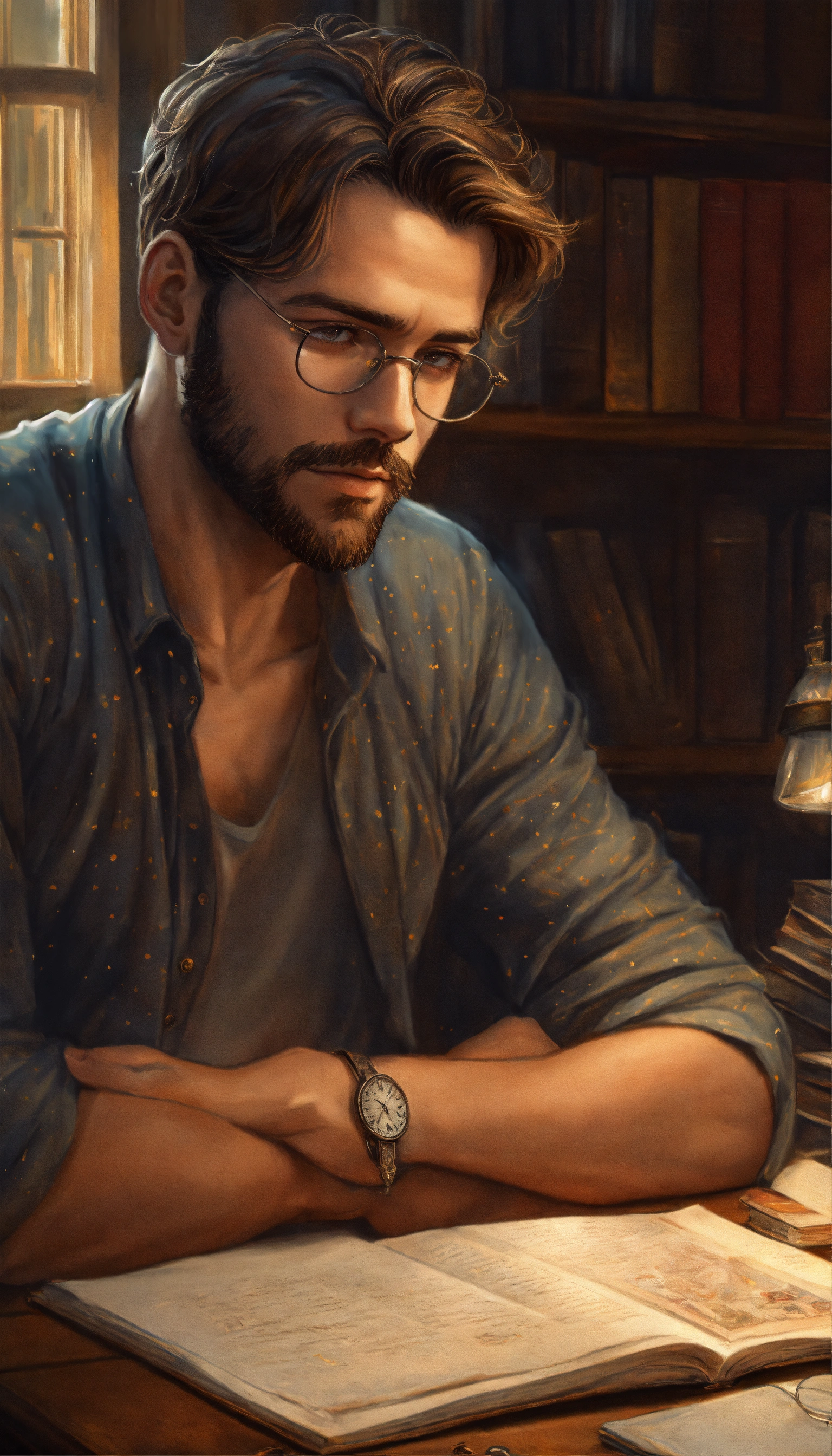 Lexica - A handsome male writer, with depression, beautiful ...