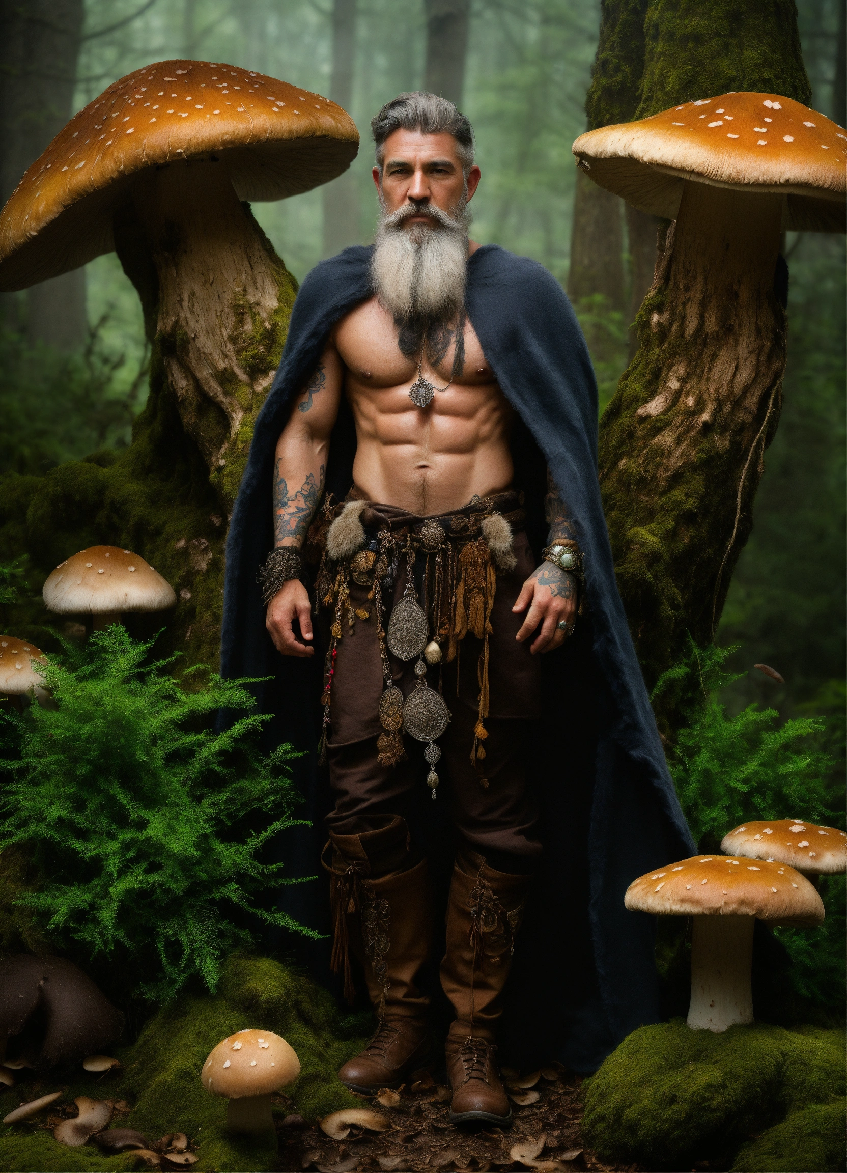 Lexica - Photo realistic, shirtless skinny druid, ribs are showing ...