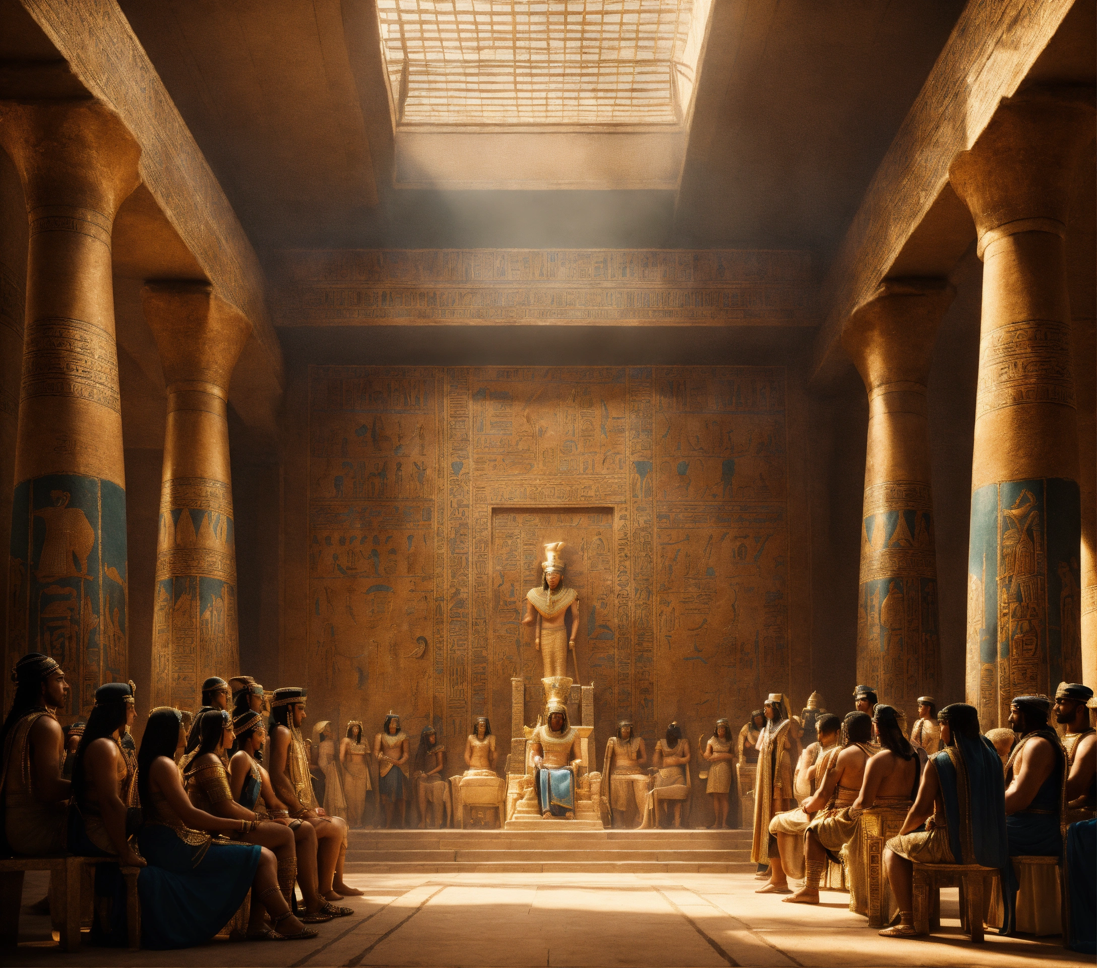 Lexica - An epic fantasy scene in ancient Egypt featuring the big hall ...