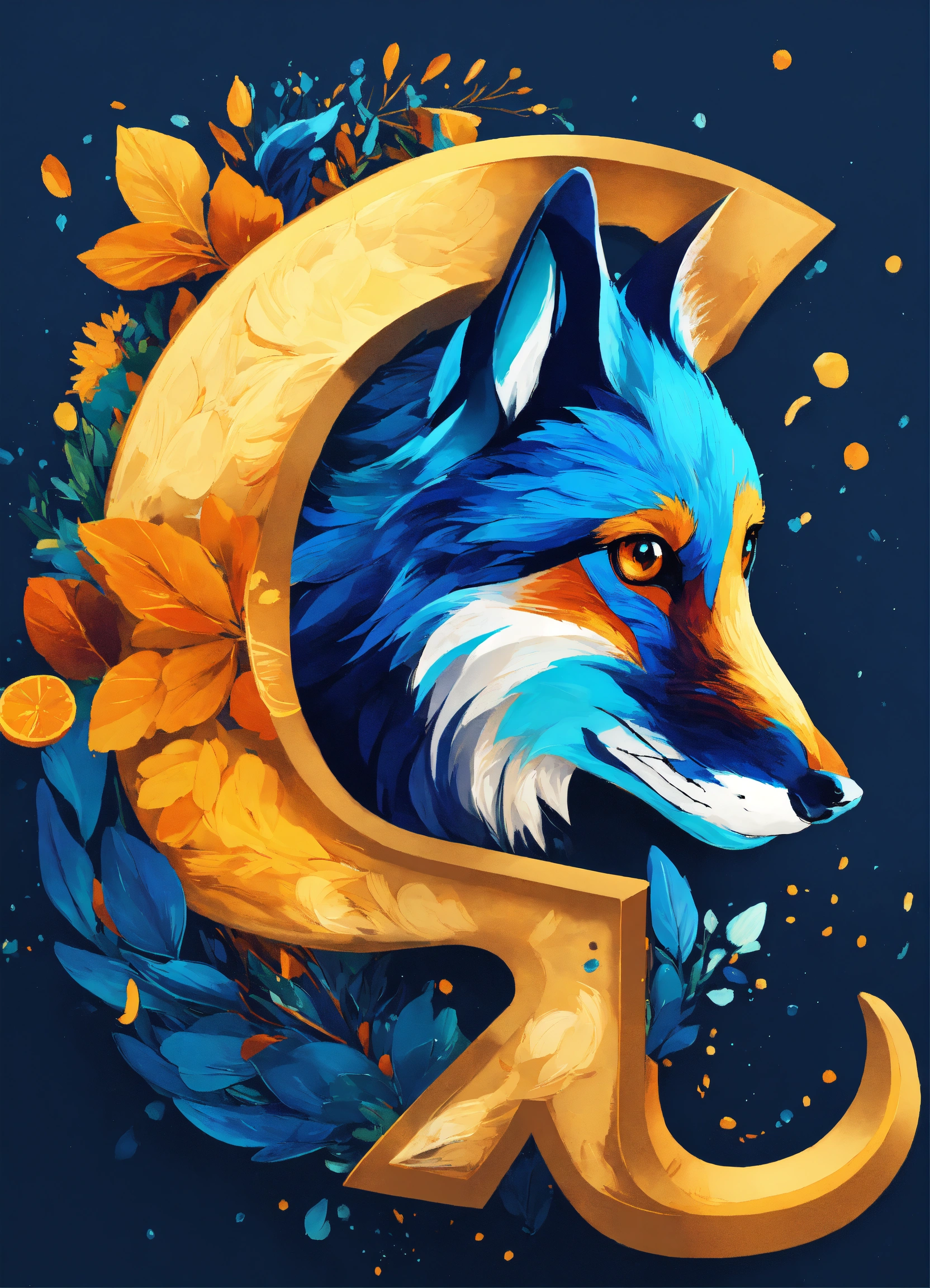 Lexica - A stunning illustration logo for an design company, called blue fox design denuppercase ...