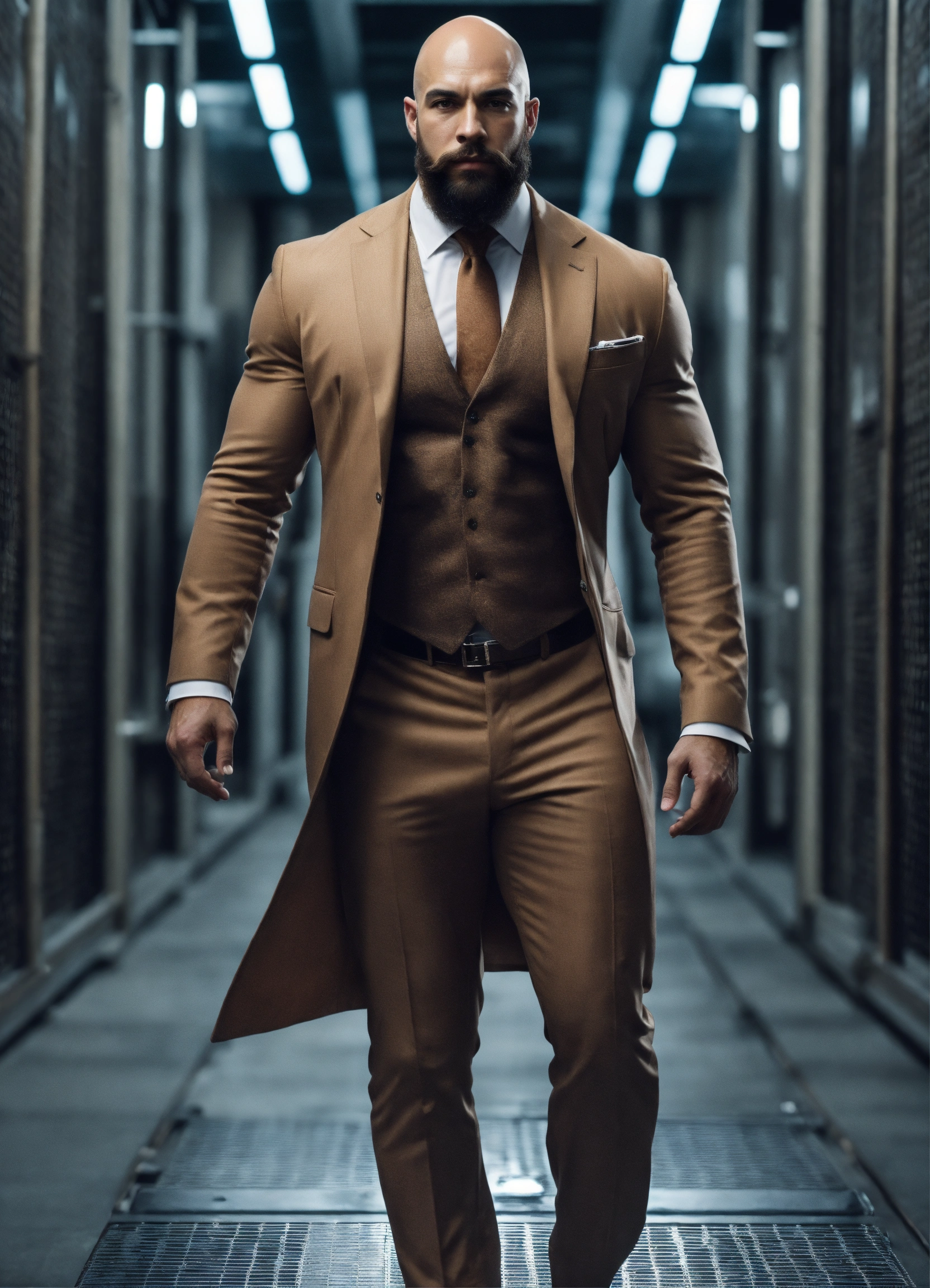 Lexica - Bald well groomed bearded man, a strong muscular handsome ...