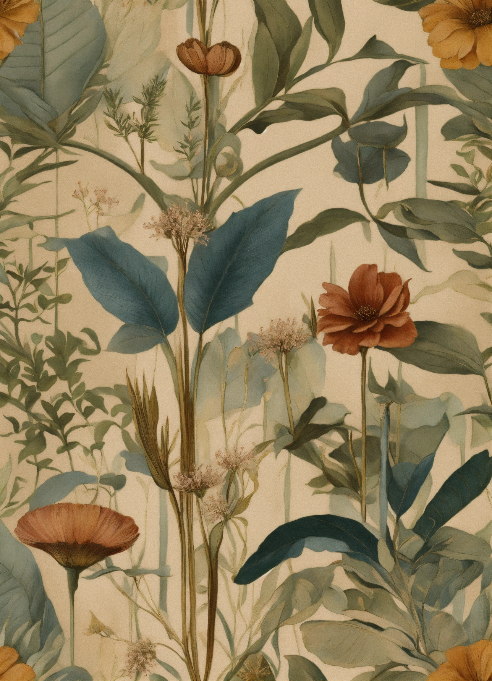 Lexica - Botanical vintage surreal pattern, petite embellishments ...