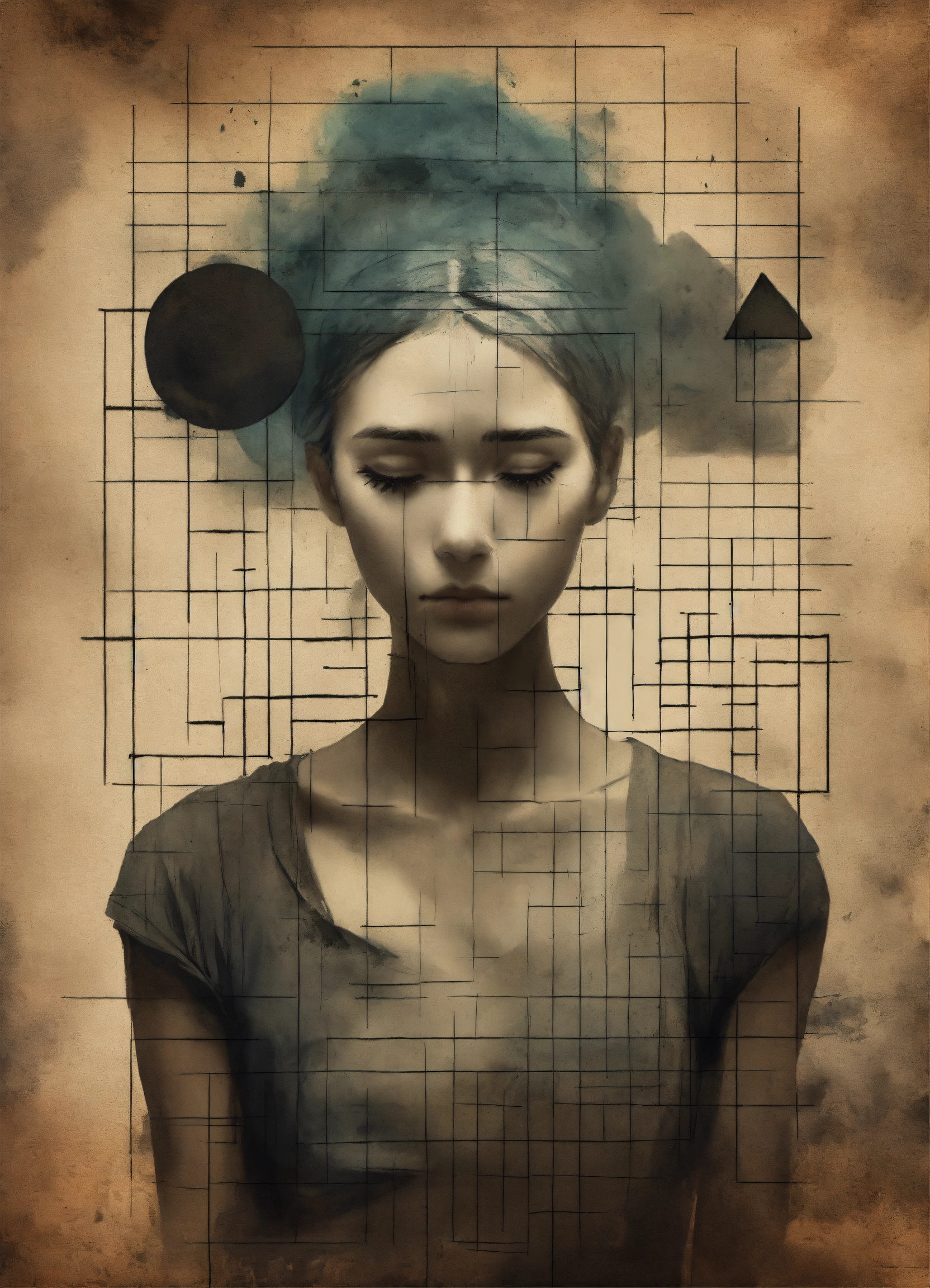 Lexica - Create a poster with the outline of a personification of ...