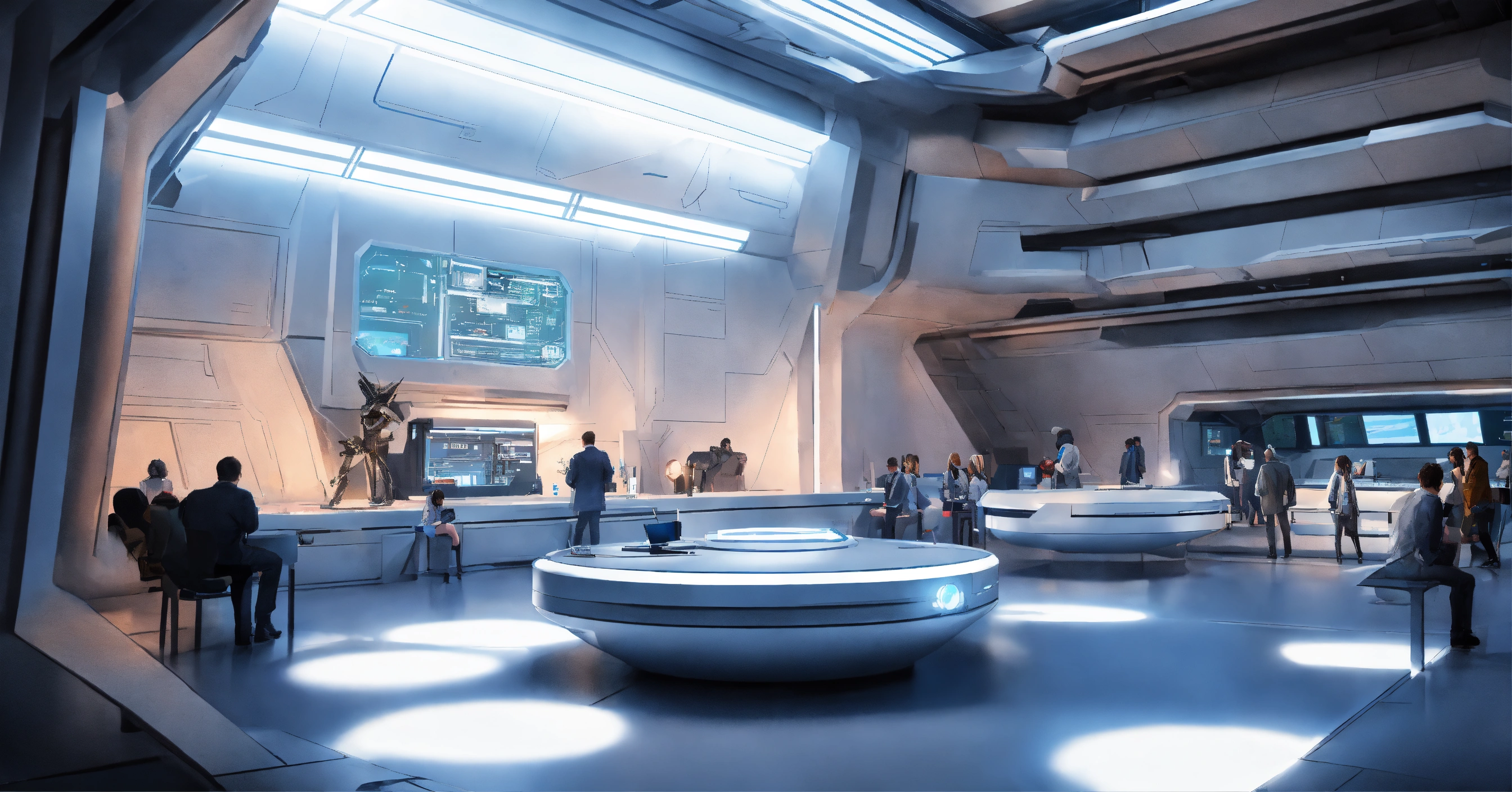 Lexica - A realistic photo of a very crowded colossal futuristic common ...