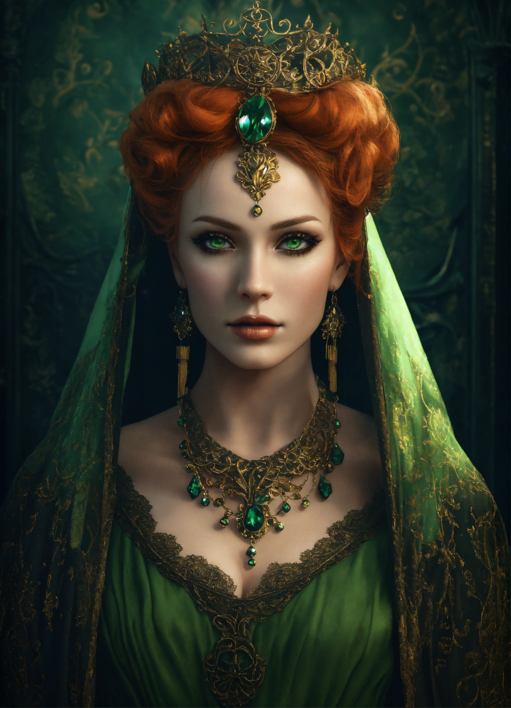Lexica - Beautiful gothic enchantress Gothic Empress with flowing robes ...