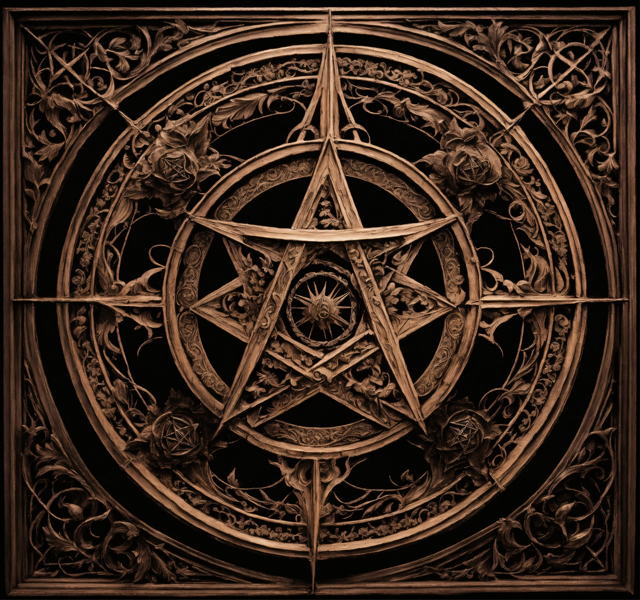 Lexica - Into the pentagram, intricate art, dark fantasy style