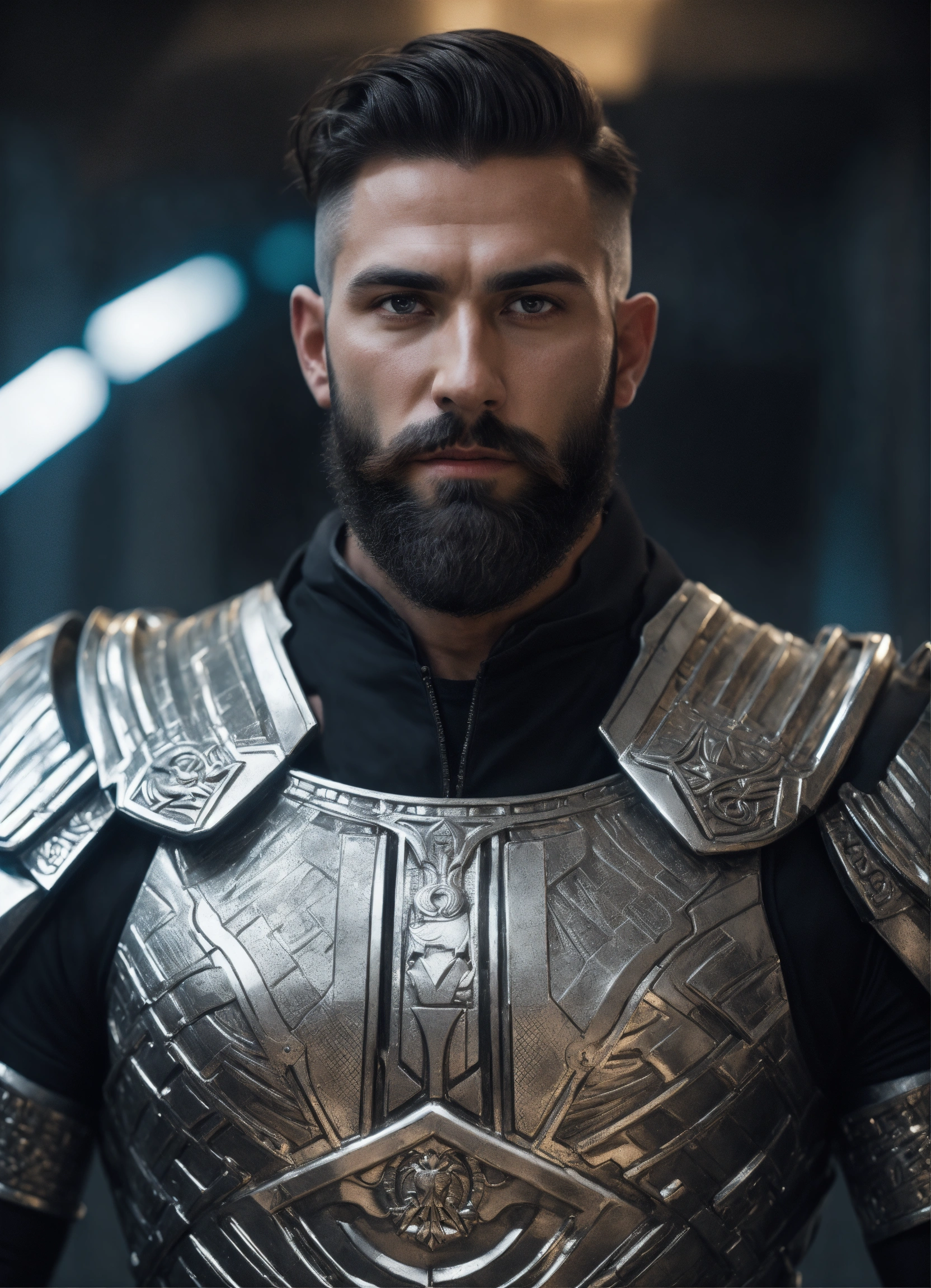 Lexica - Well groomed bearded man, a strong handsome white god wizard ...