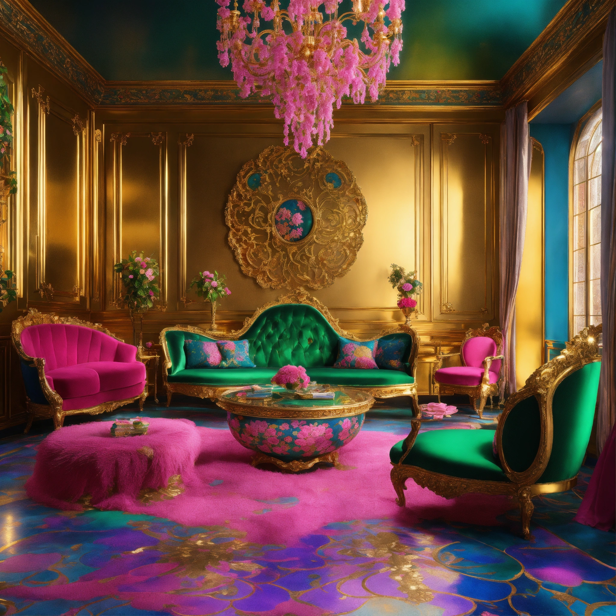 Lexica - Futuristic beautiful French mansion interior glamorous ...