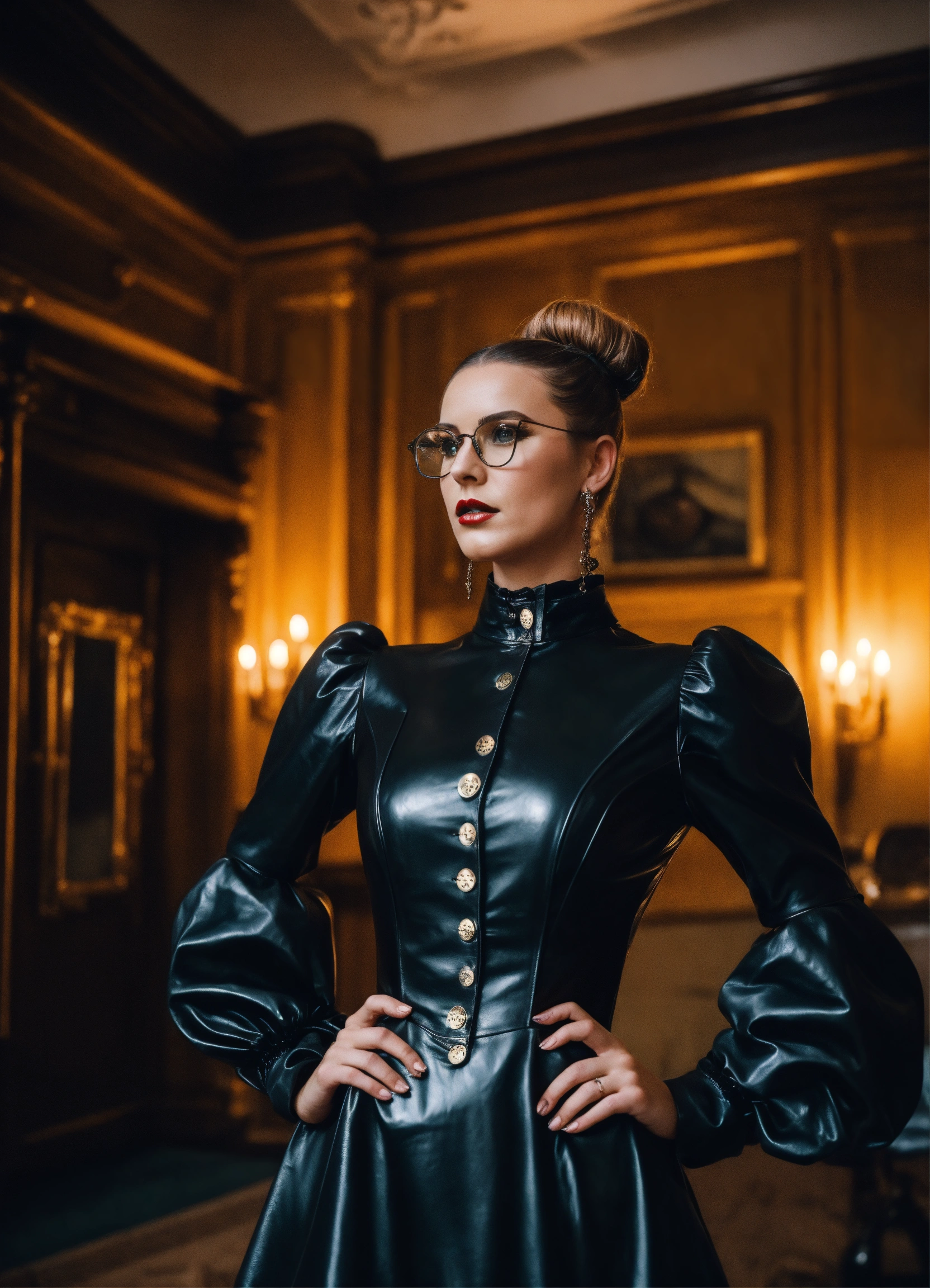 Lexica - Worm's eye view, stunning female german mistress model, strict ...