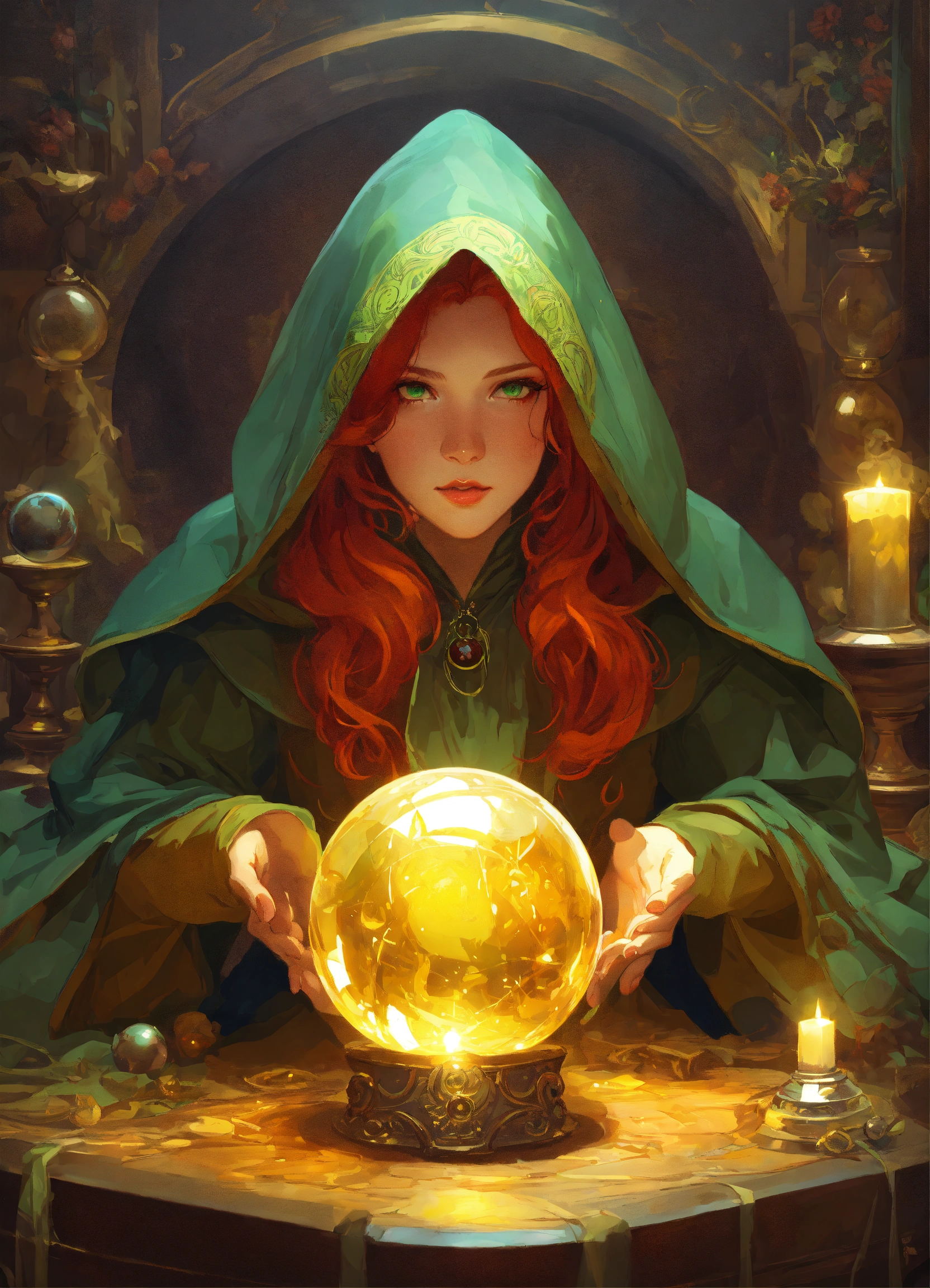 Lexica - Hooded old, aged witch future seer witch divination room ...