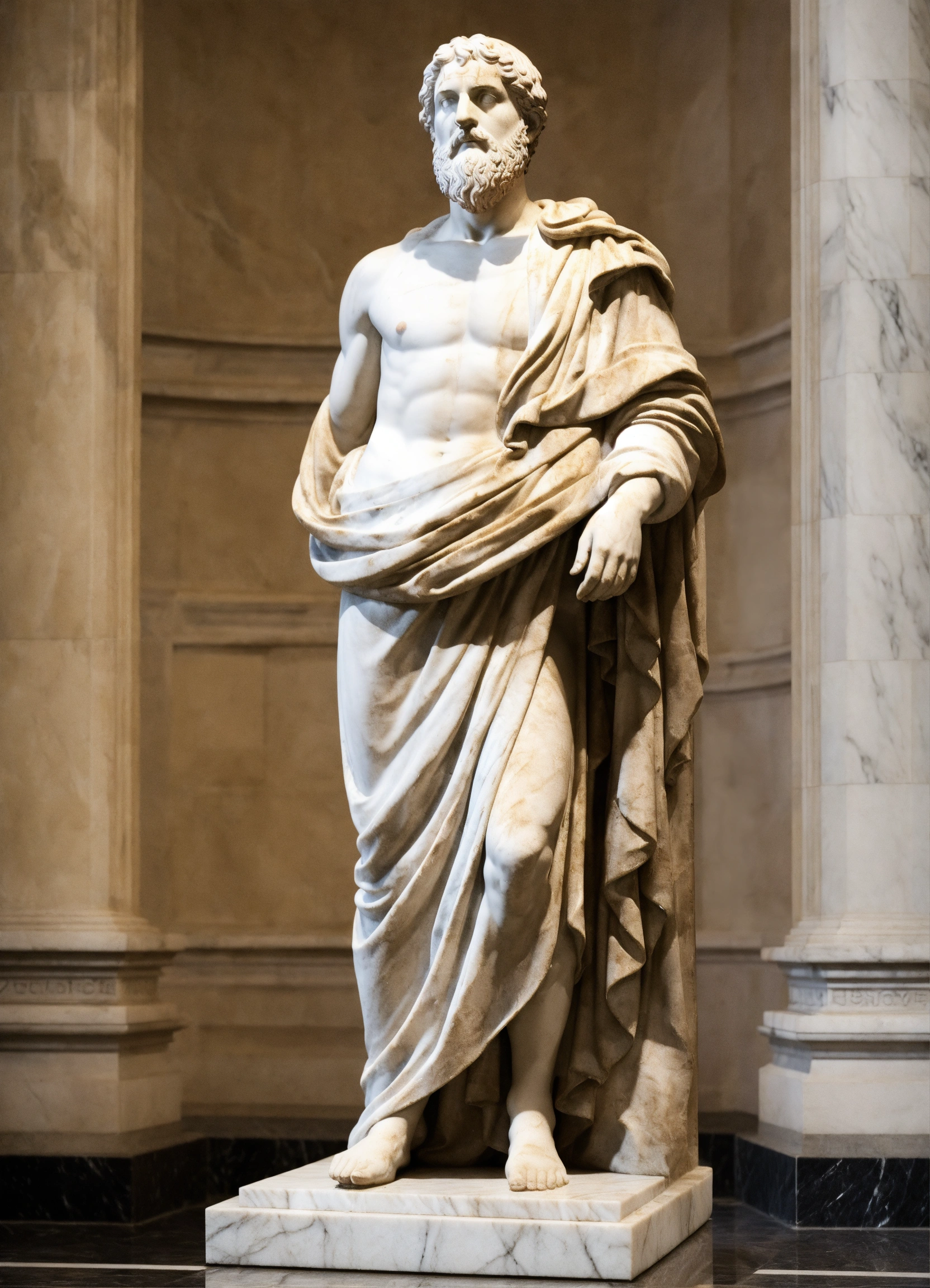 Lexica - Full body Roman statue of aristoteles black and white made of ...