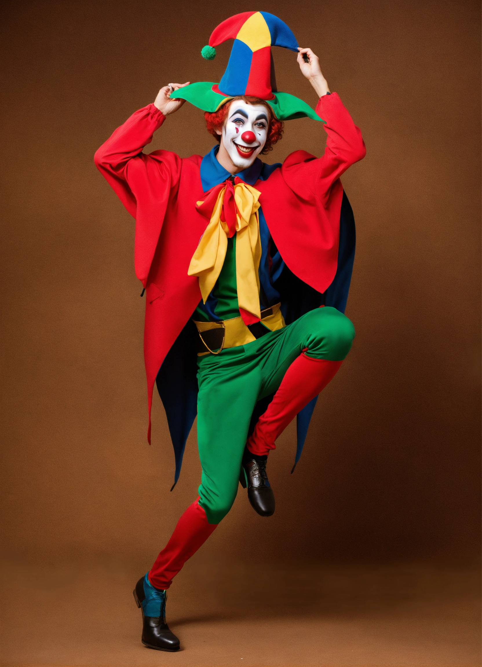 Lexica - Human male, court jester,, clown makeup, funny pose, full body ...