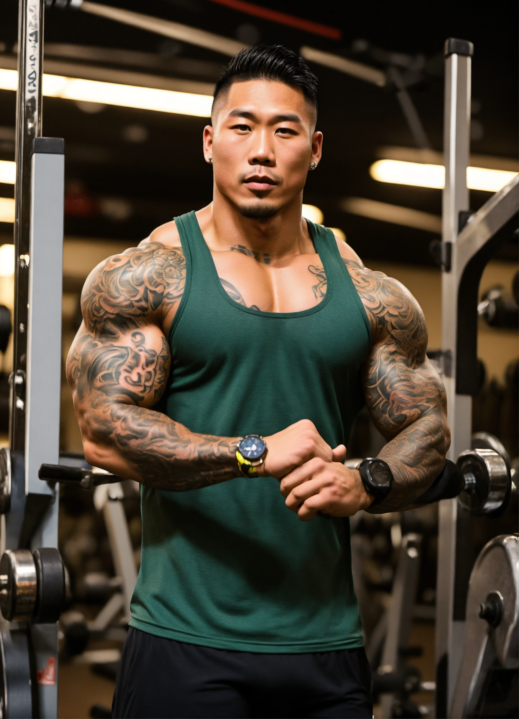 Lexica - I am a tattooed Asian men athlete bodybuilder called Justine ...