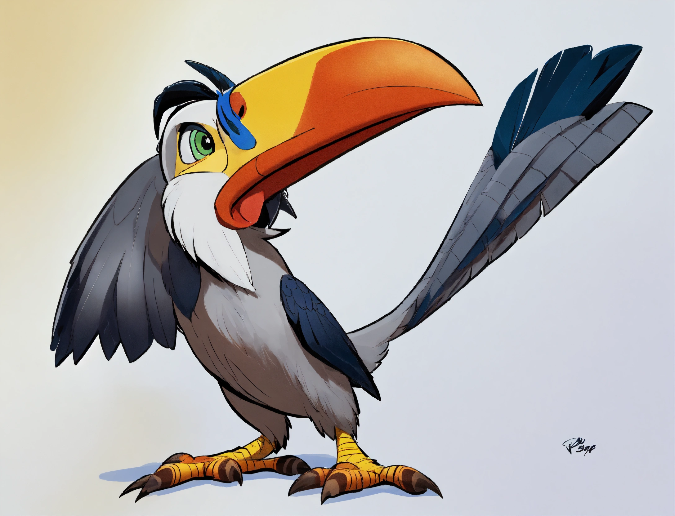 Lexica - Zazu yellow-billed hornbill, big-tailed bird, from Disney's ...