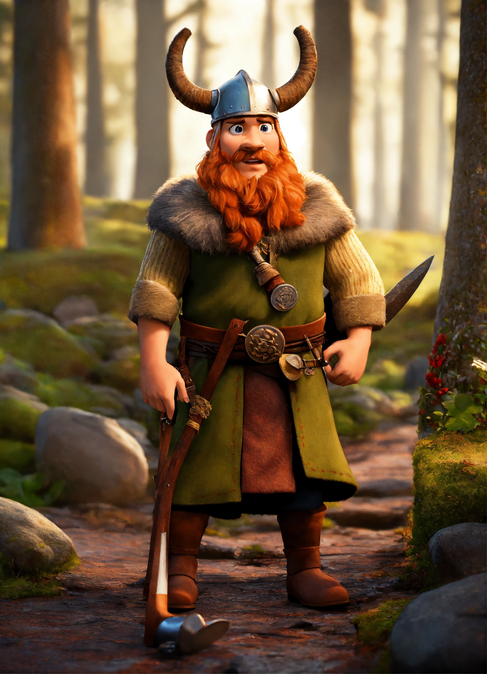 Lexica - A pixar animated photo of a Christian Viking, first people in ...