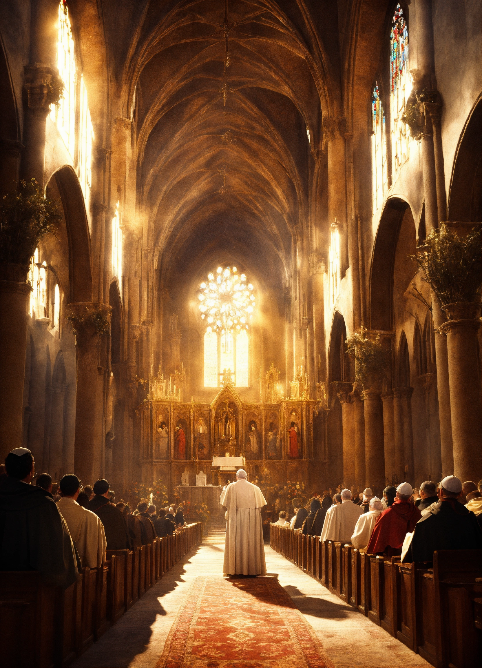 Lexica - Pope reading a gospel to a large audience. Gothic beautiful ...