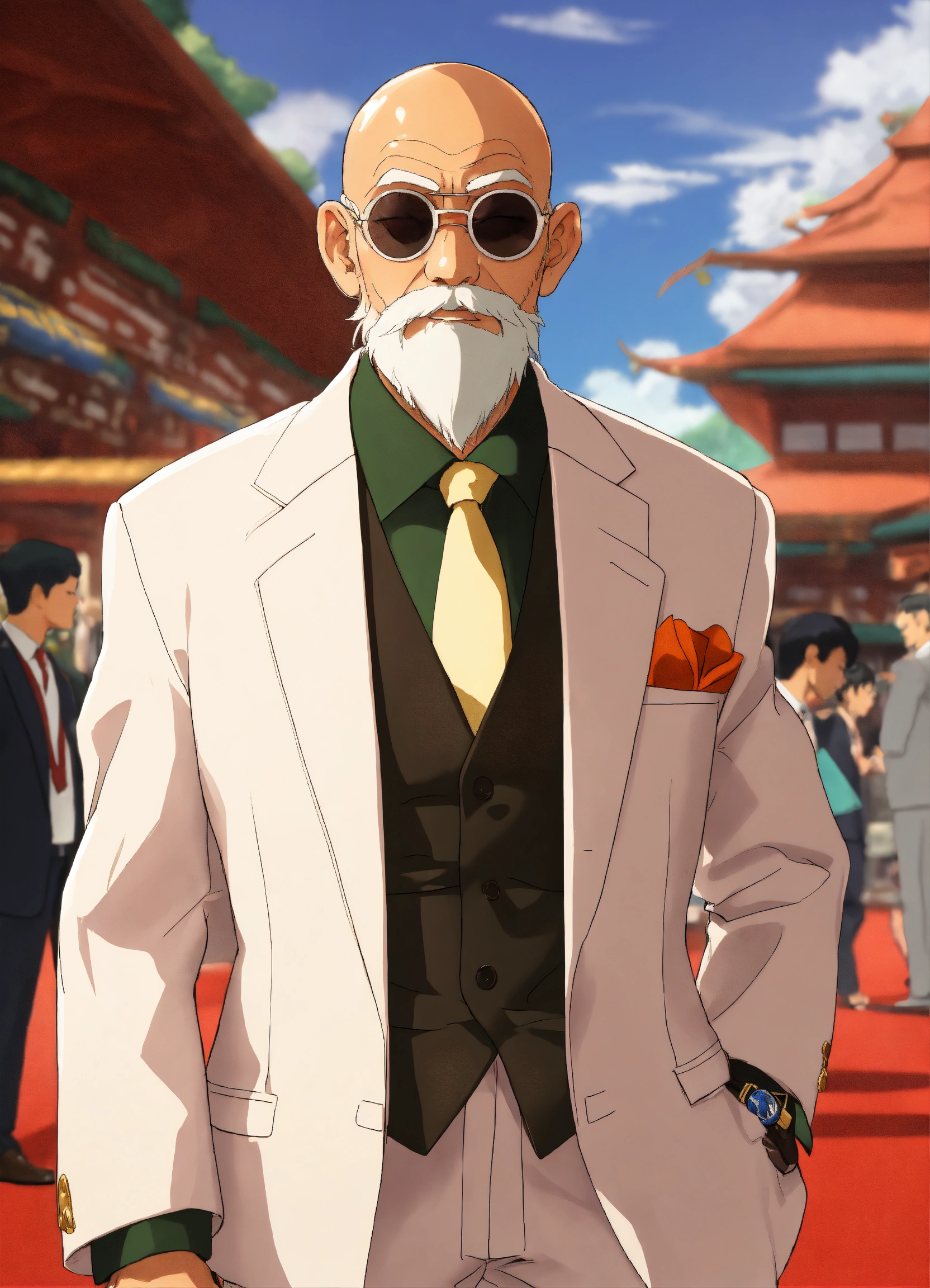 Lexica - Master roshi in a high class suit and tie for the red carpet ...