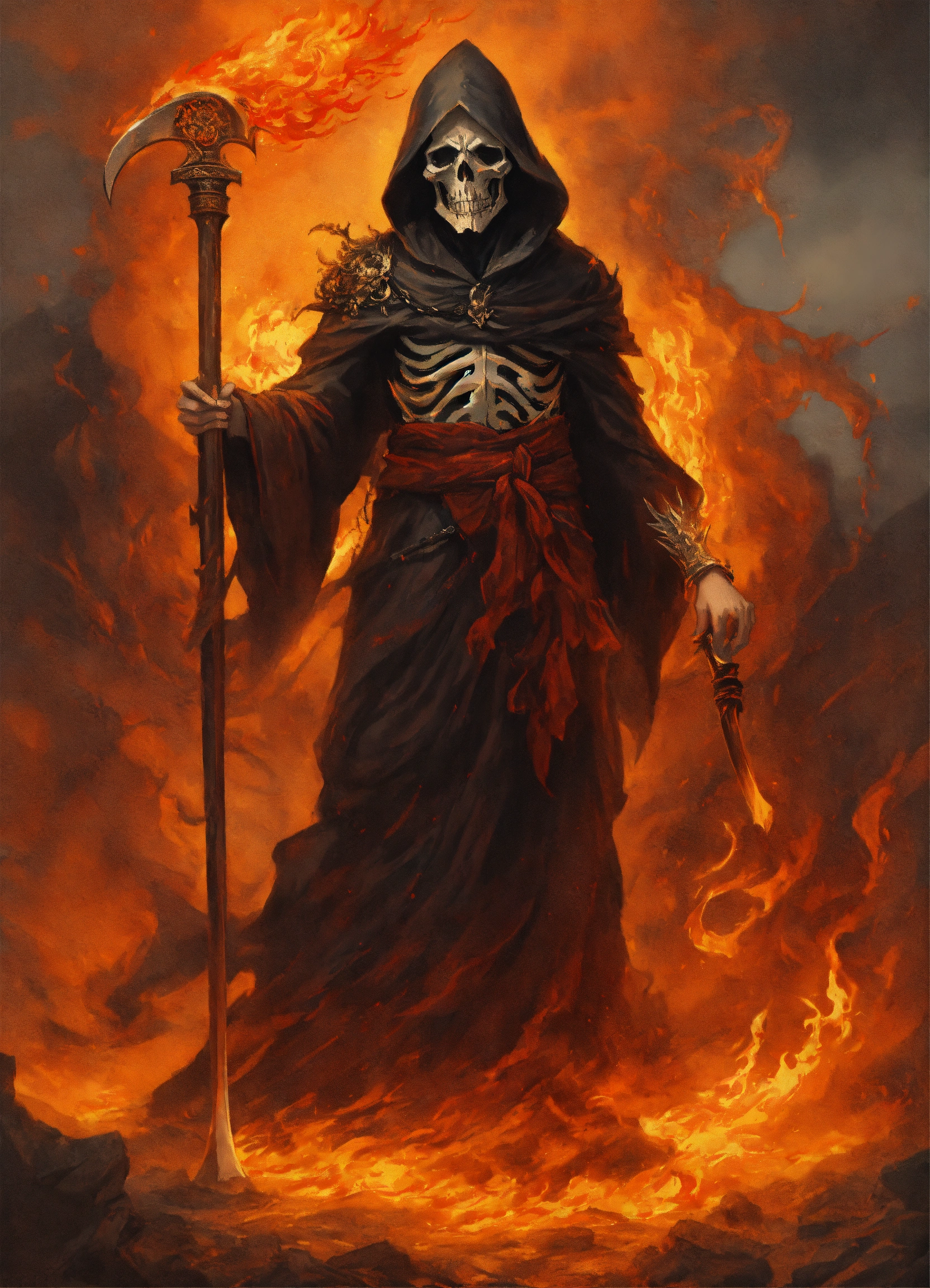 Lexica - The grim reaper with flowing scythe raised for the kill ...