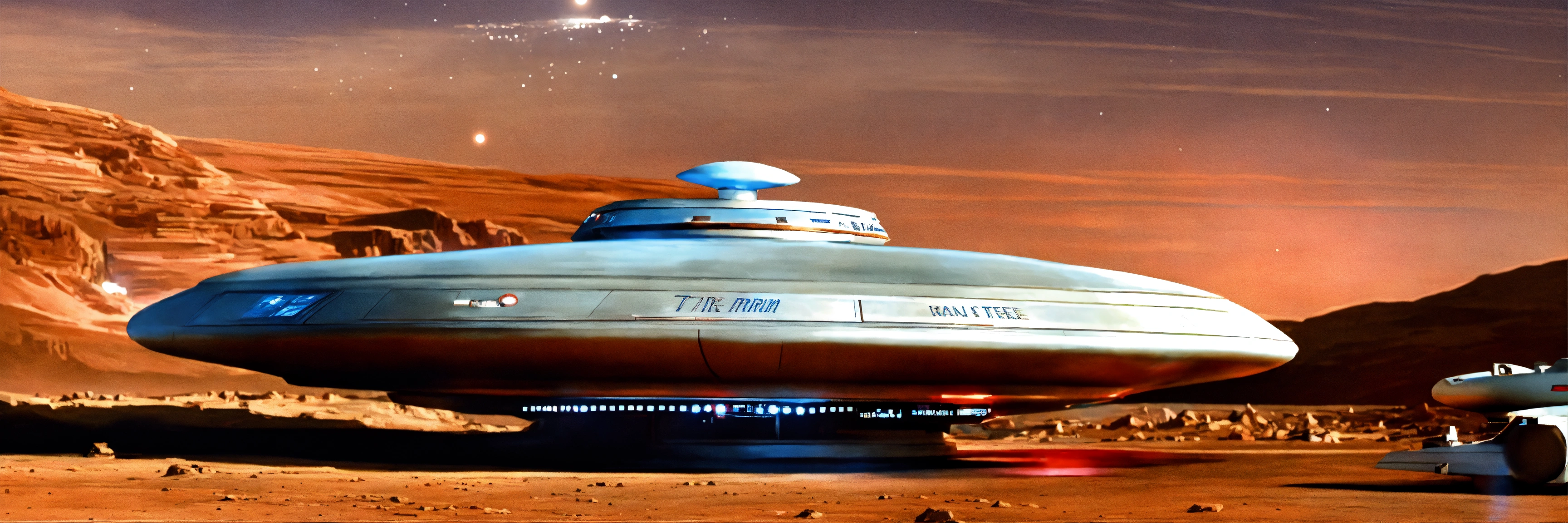 Lexica - Star Trek Enterprise exterior only. Mars in background.