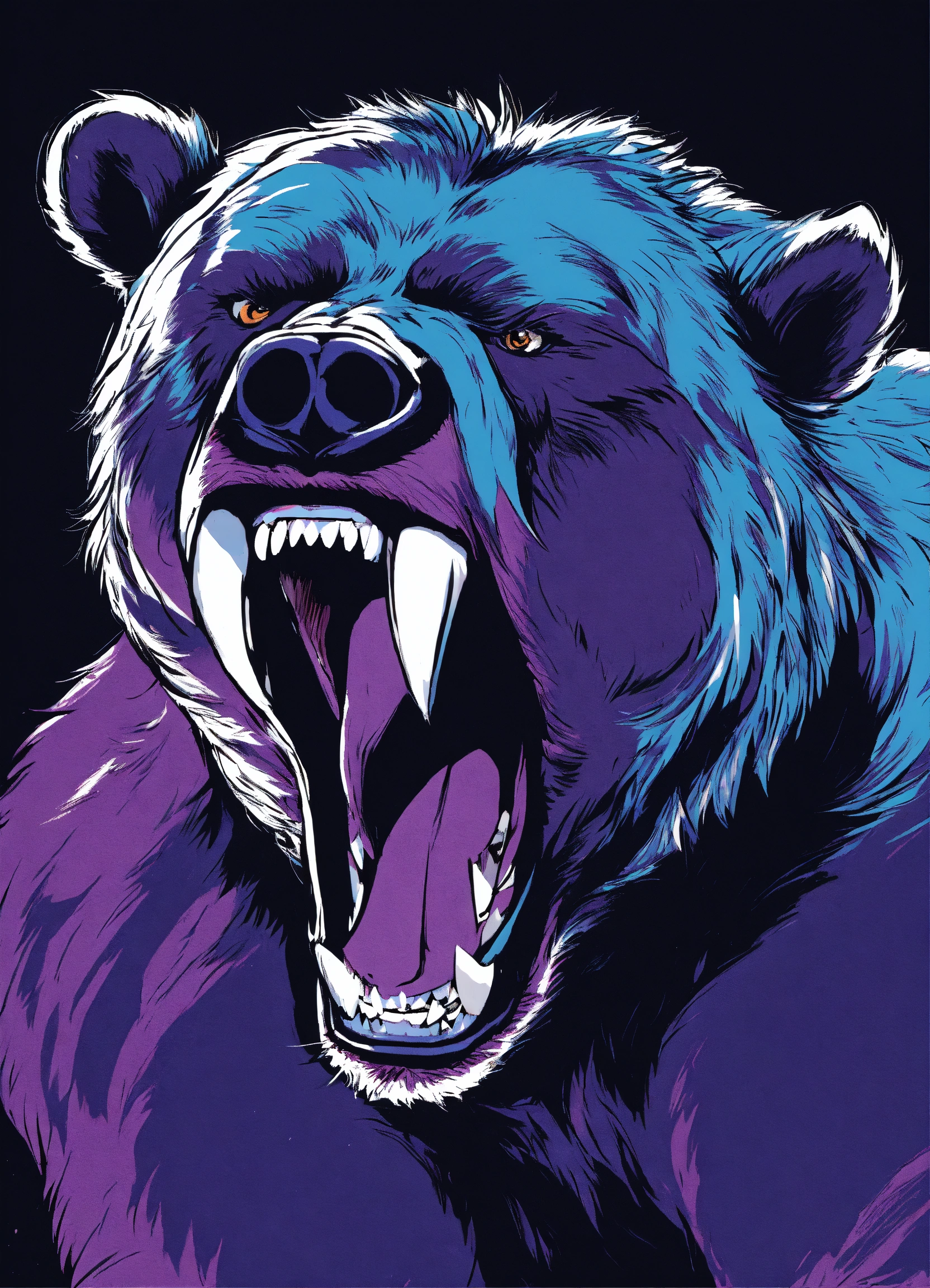 Lexica - Chicago bear yelling, close up portrait, yelling, high detail ...