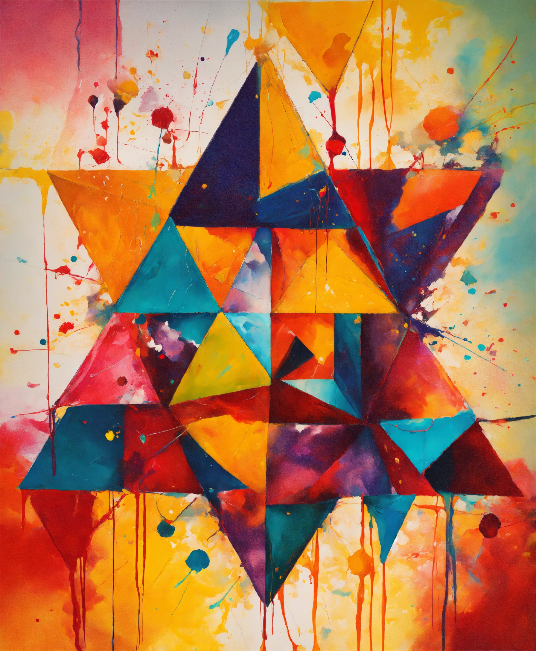 Lexica - Abstract triangles colorful with ragged edges perspective oil ...