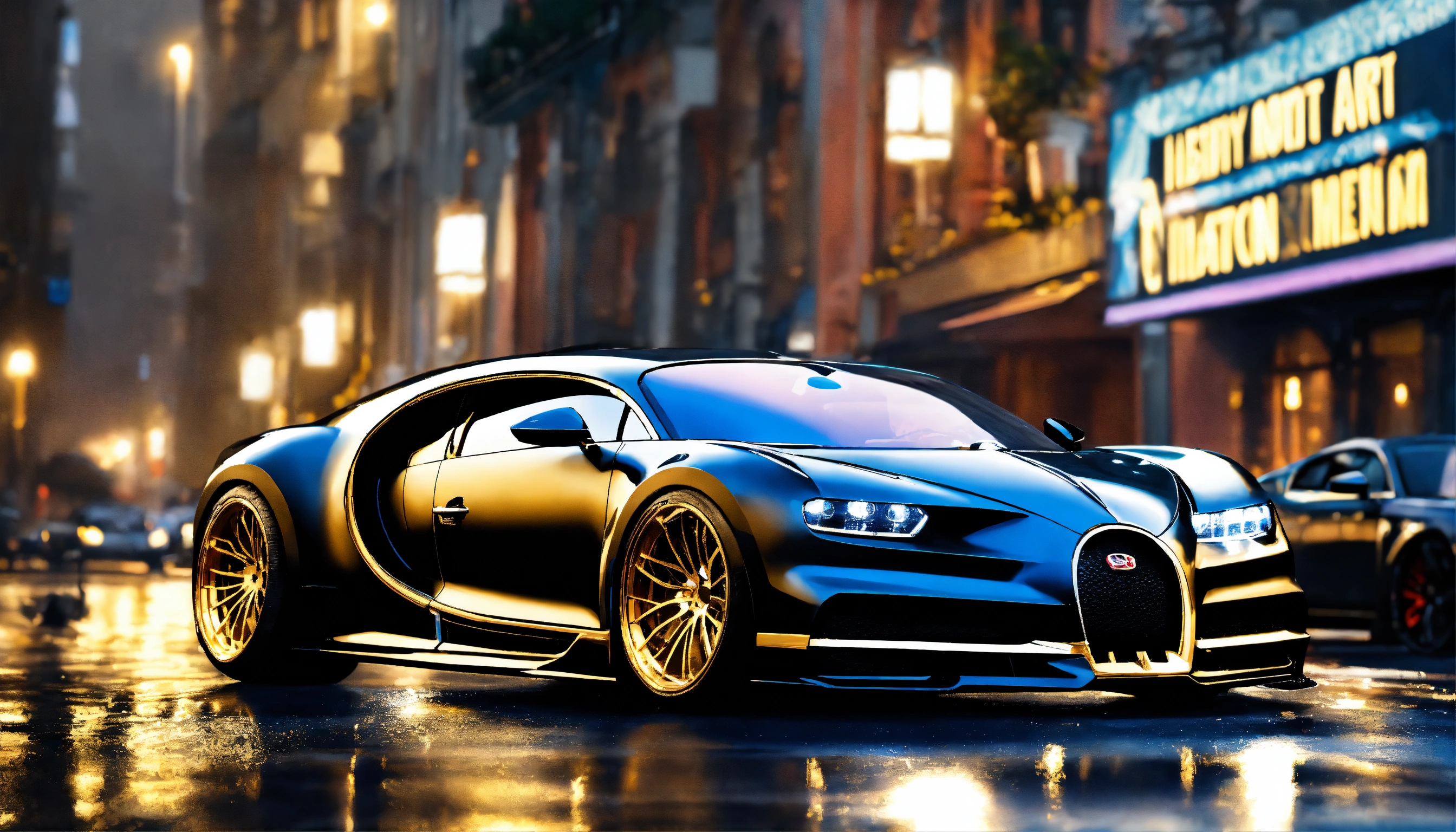 Lexica - Motion art, matte black with gold details, highly realistic ...