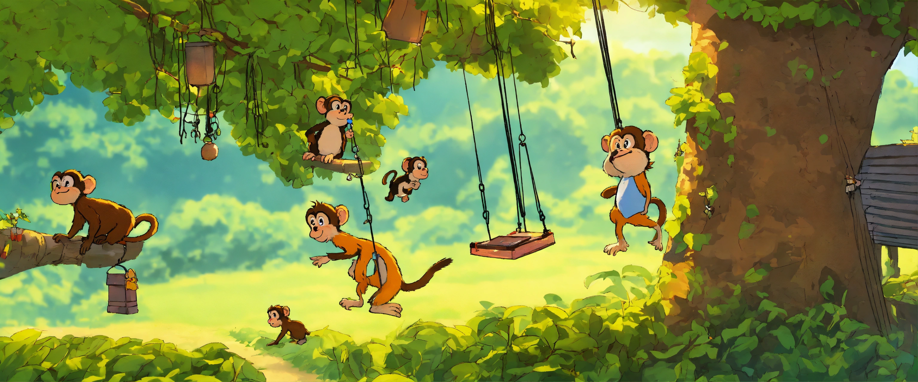 Lexica - One sunny morning, as the birds chirped and the monkeys swung ...