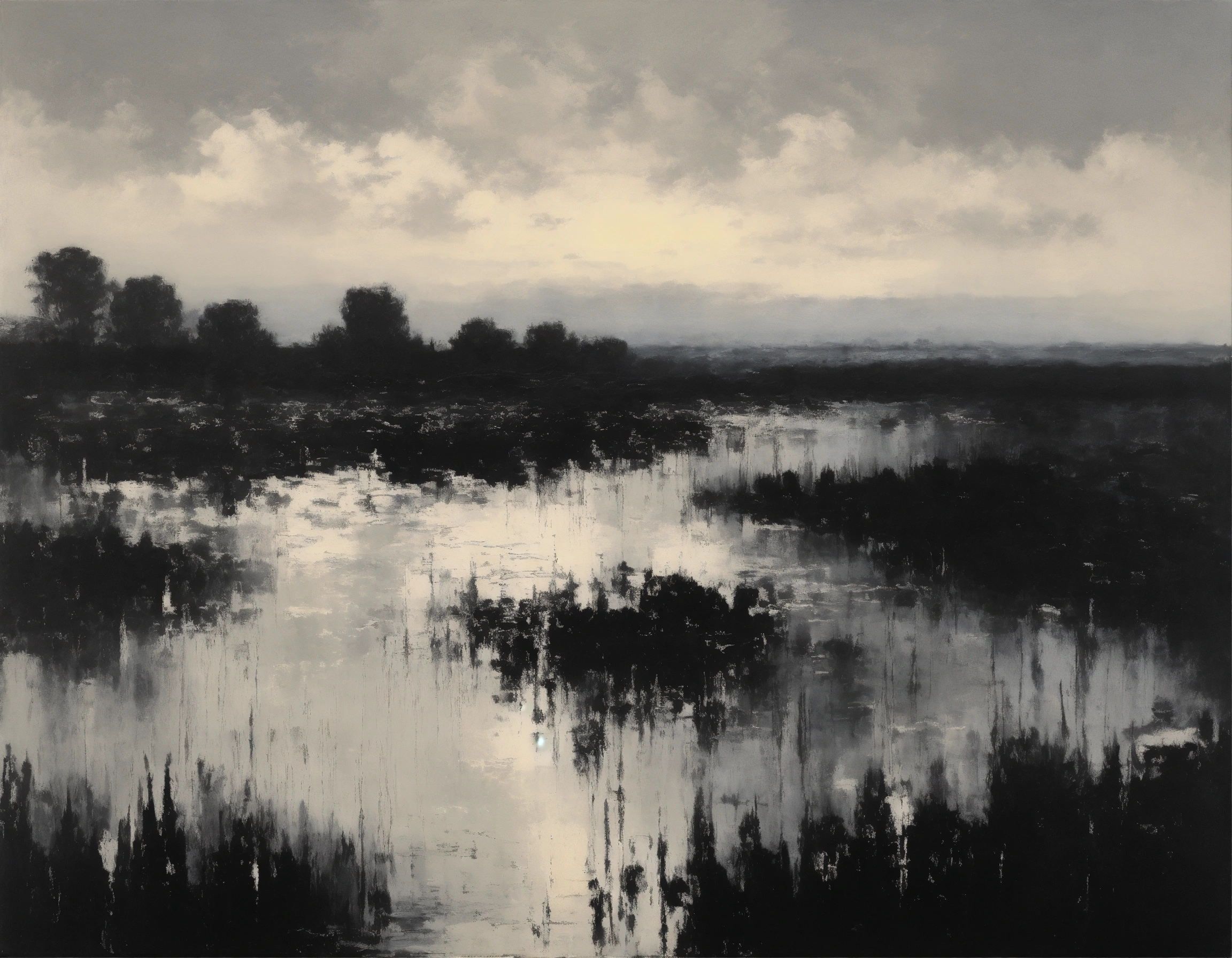 Lexica - Monet abstract expressionism, landscape, monochrome, vintage ...